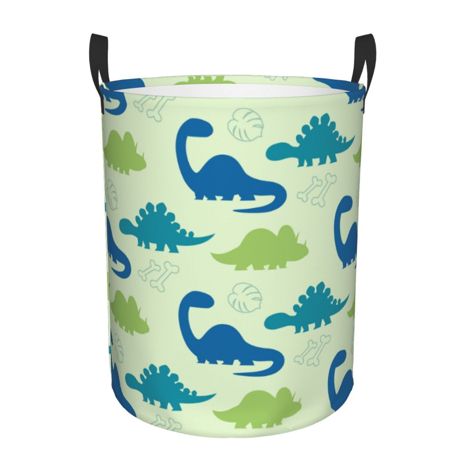 Qekee Cute Dinosaur Blue Green print Laundry Hamper Basket, Hamper ...
