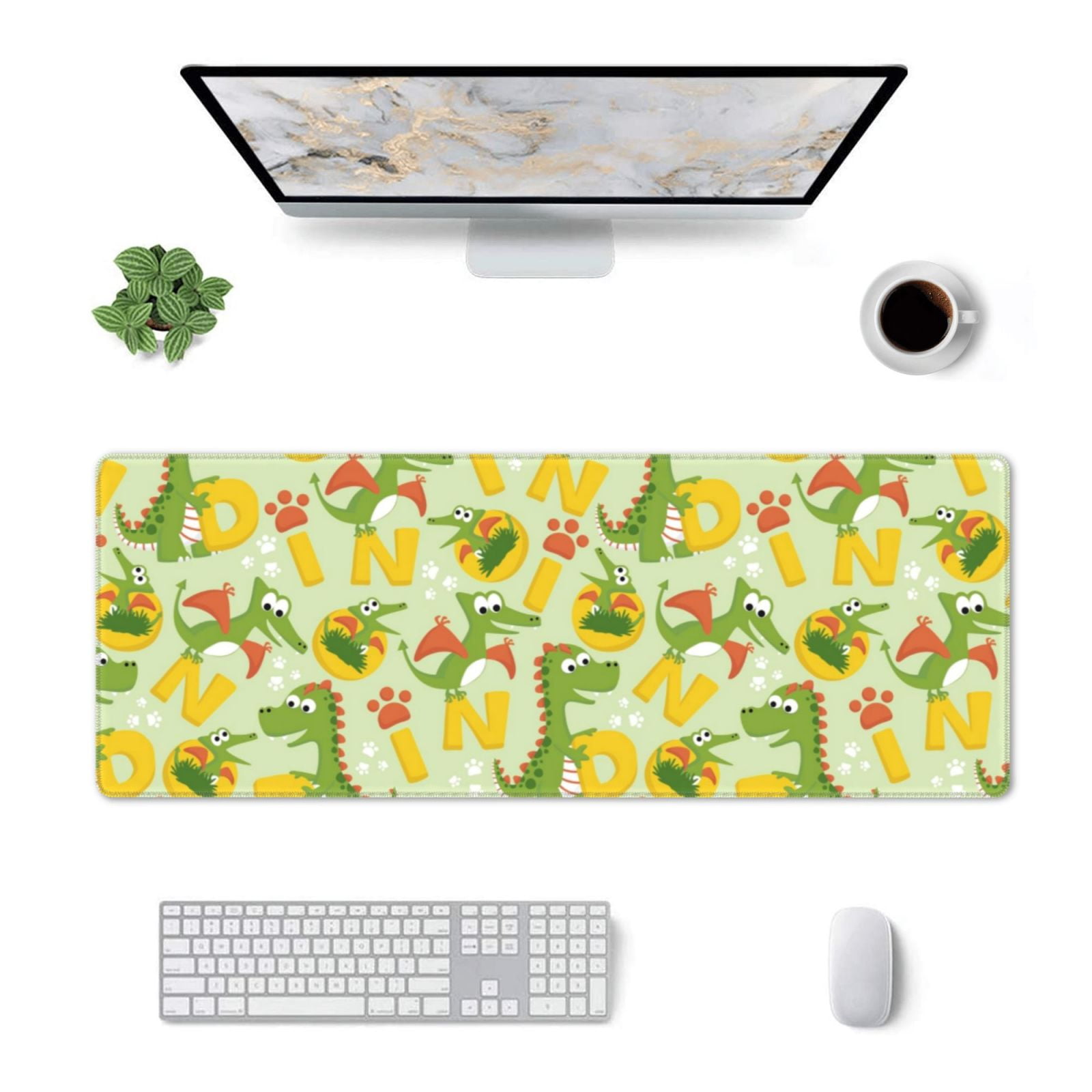 Qekee Cute Dinosaurs Print Mouse Pad,Desk Pad Protector,Office Desk Mat ...