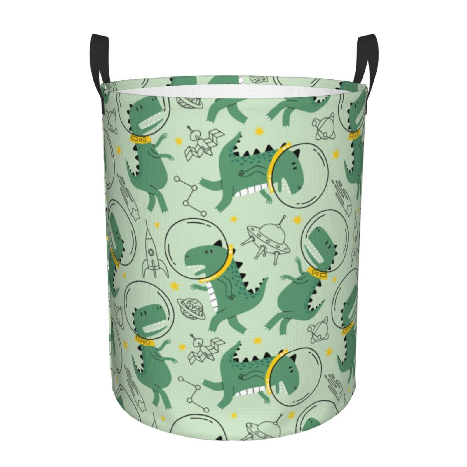 Qekee Cute Dinosaurs in Space print Laundry Hamper Basket, Hamper ...
