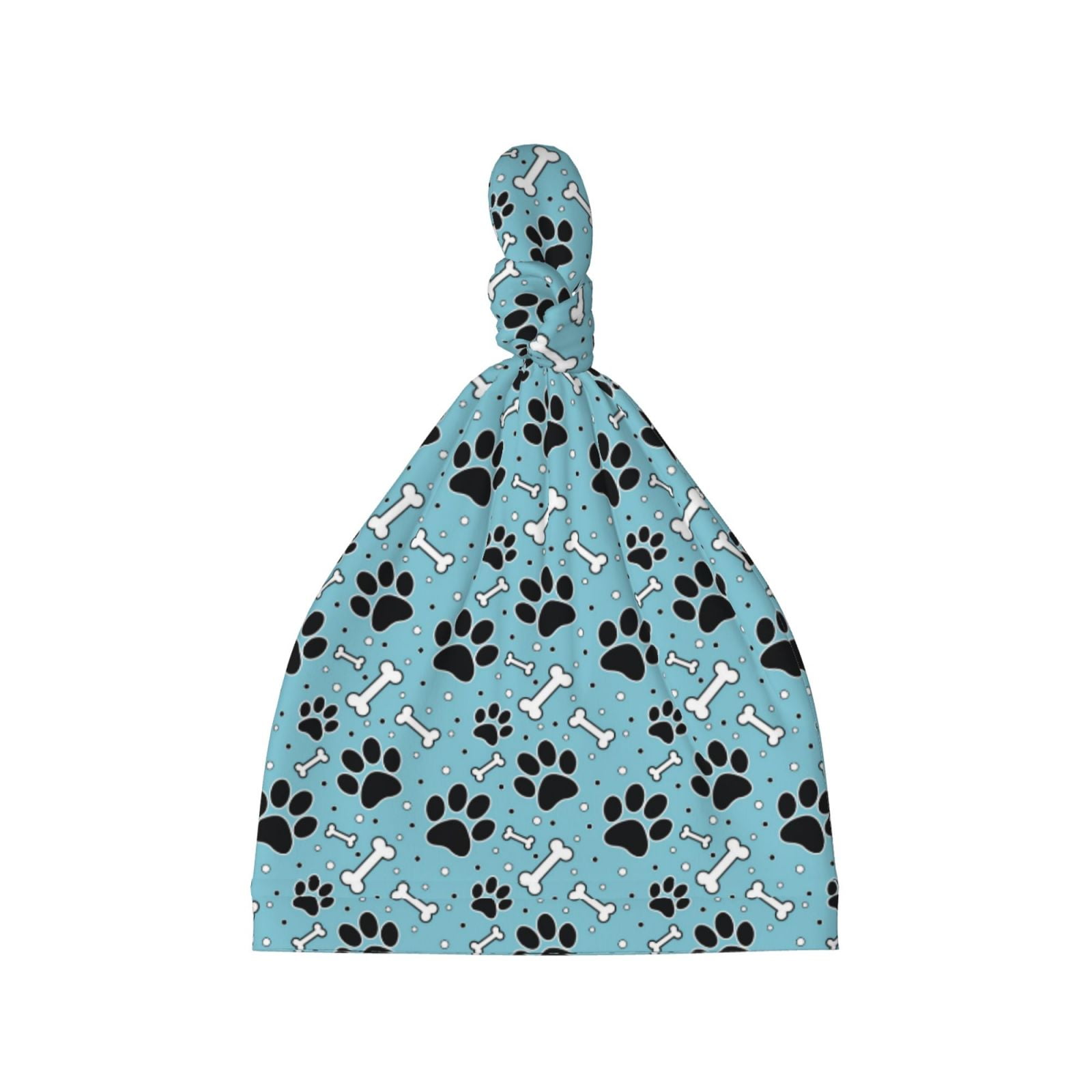 Qekee Cute Dog Footprints Print Newborn Baby Hospital Hat for Boy/Girl ...