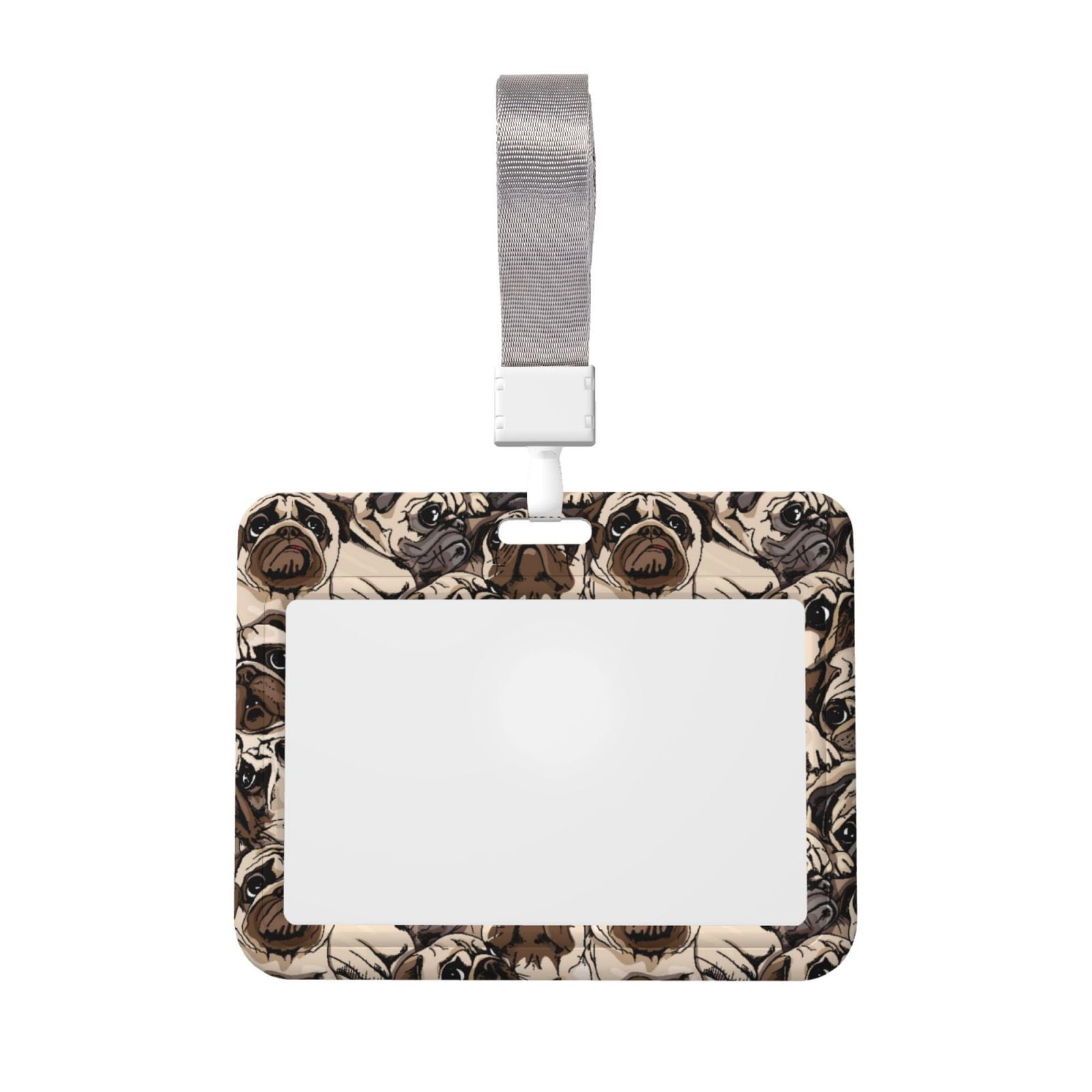 Qekee Cute French Bulldog Print Card Badge Holder,Clear Name Tag ID ...