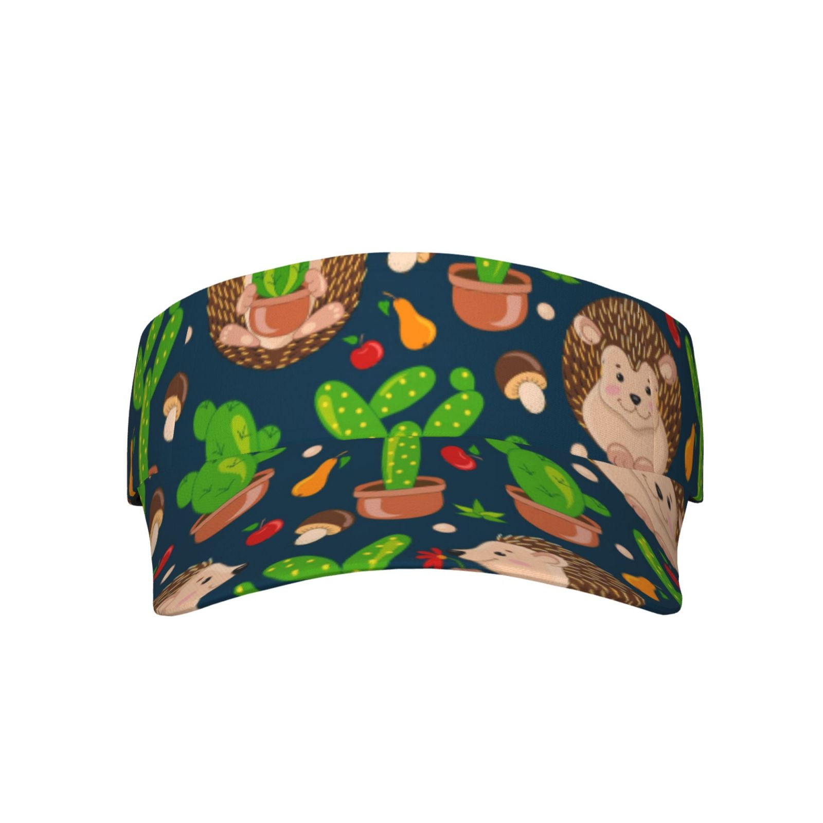 Qekee Cute Hedgehogs Cactus Blue Adult Sun Protection Cap, Sun Hat ...