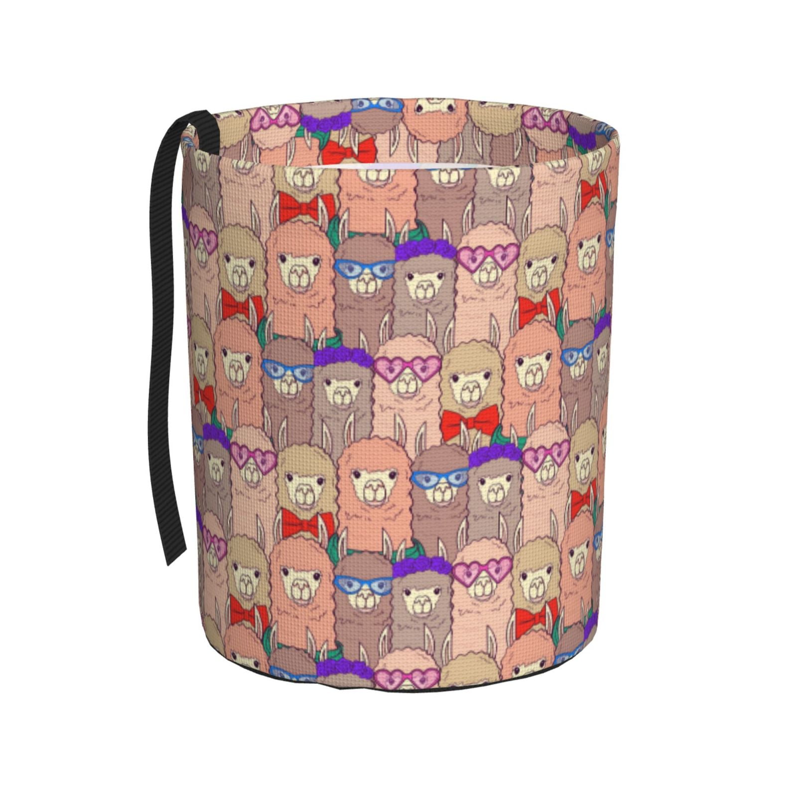 Qekee Cute Lamas Print Automotive Waterproof Portable Collapsible Trash ...