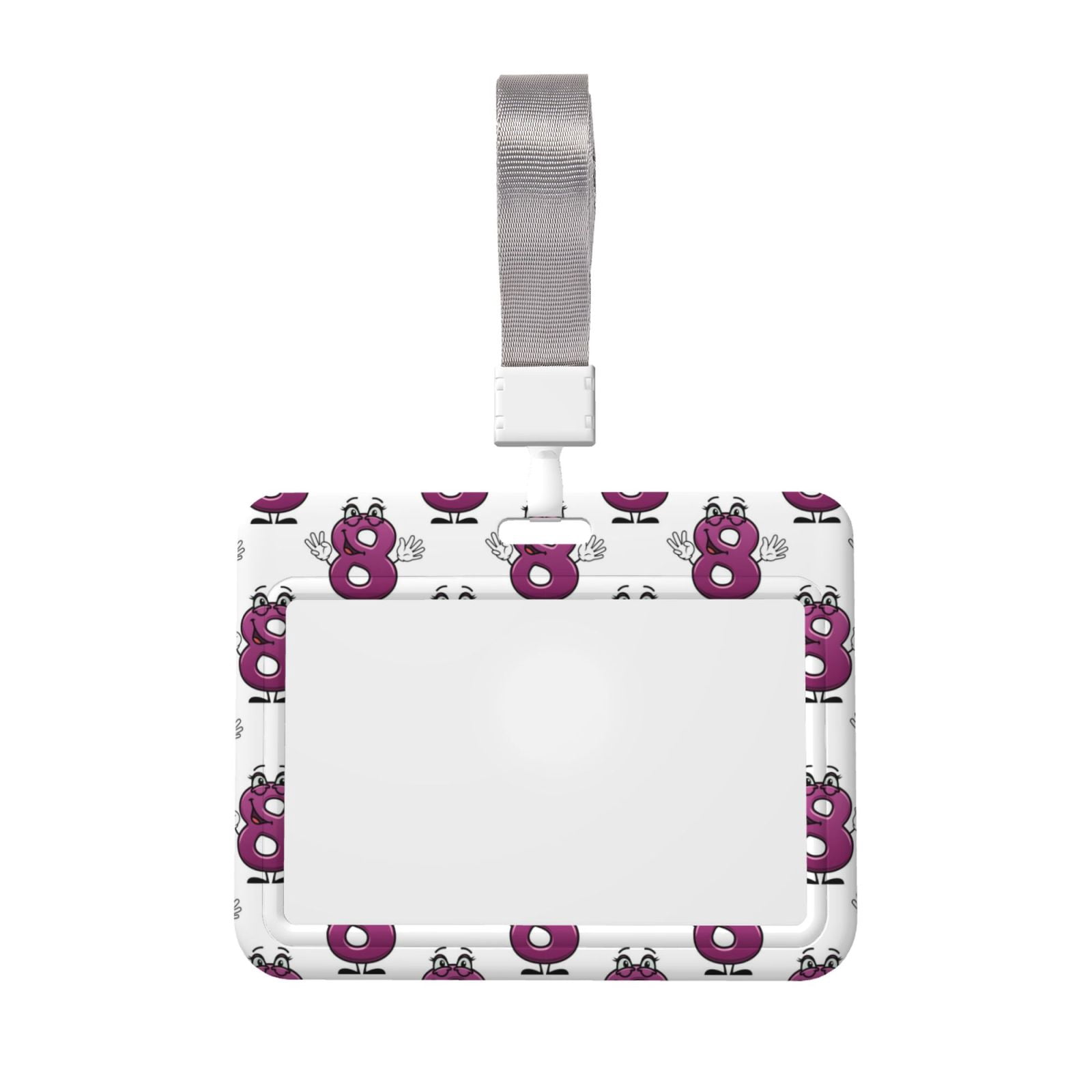 Qekee Cute Number 8 Print Card Badge Holder,Clear Name Tag ID Card ...