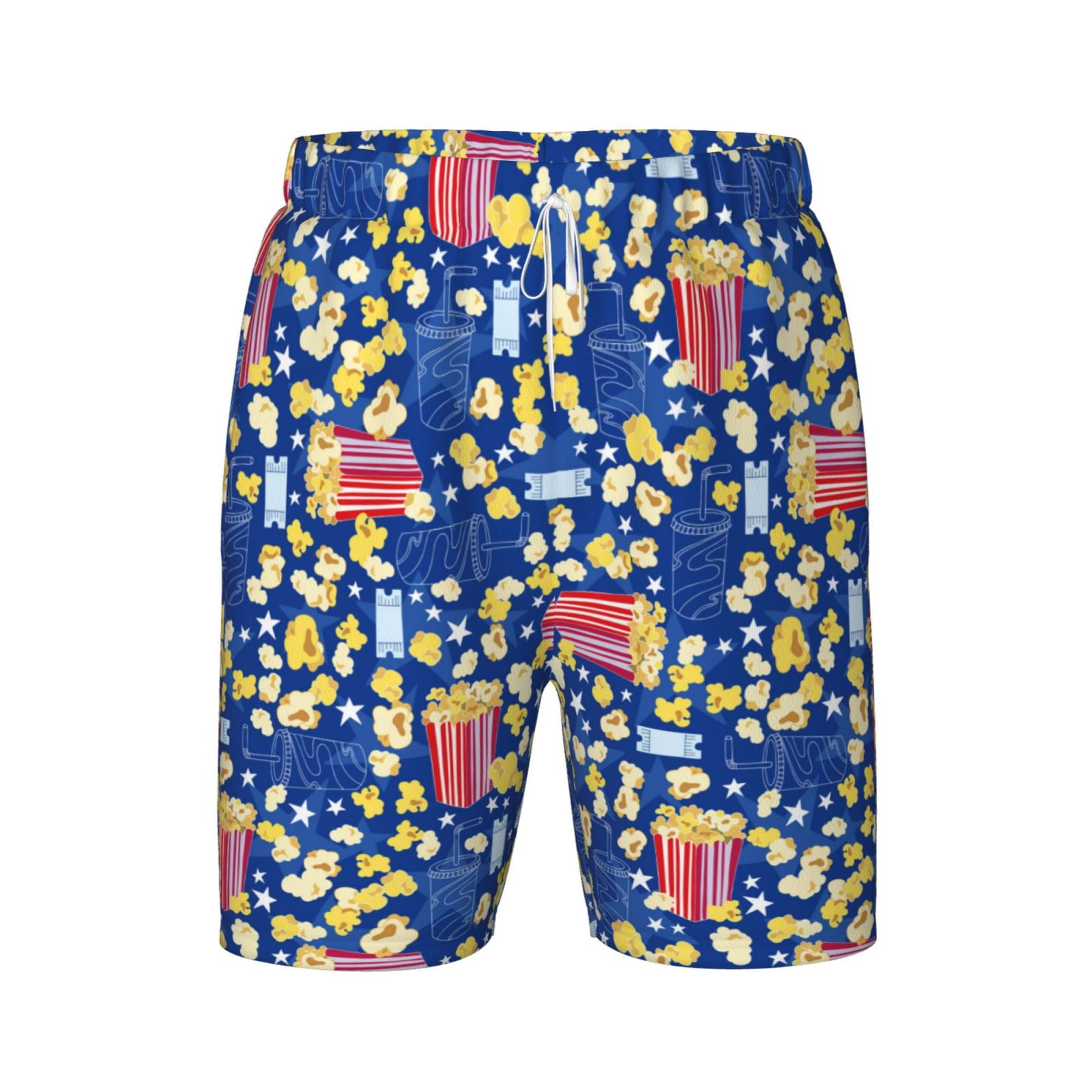 Qekee Cute Popcorn Boys Swim Trunks, Teen Beach Trunks with Compression ...