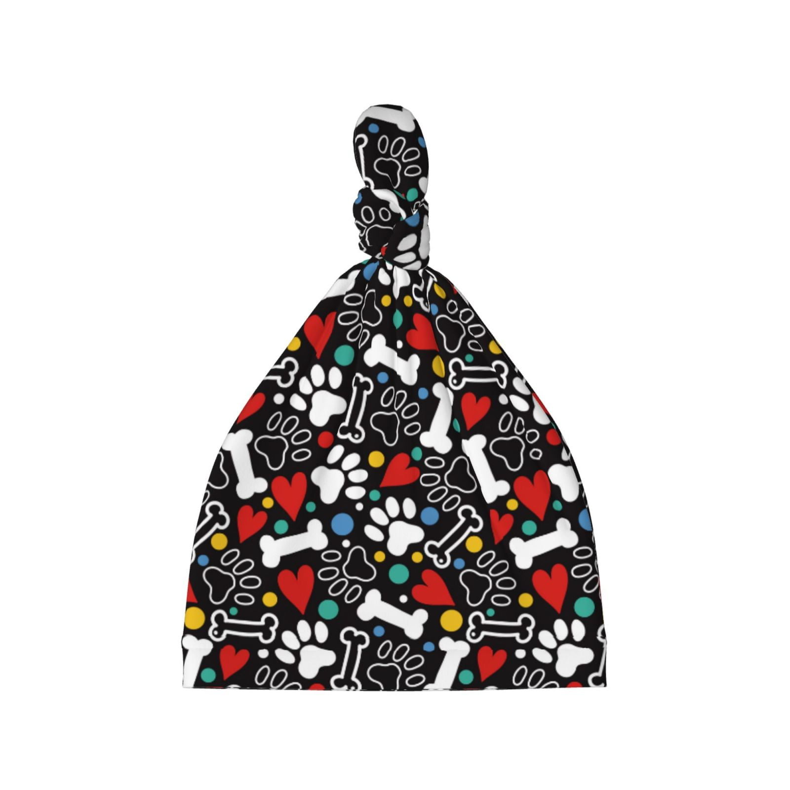 Qekee Cute Puppy Footprints Print Newborn Baby Hospital Hat for Boy ...