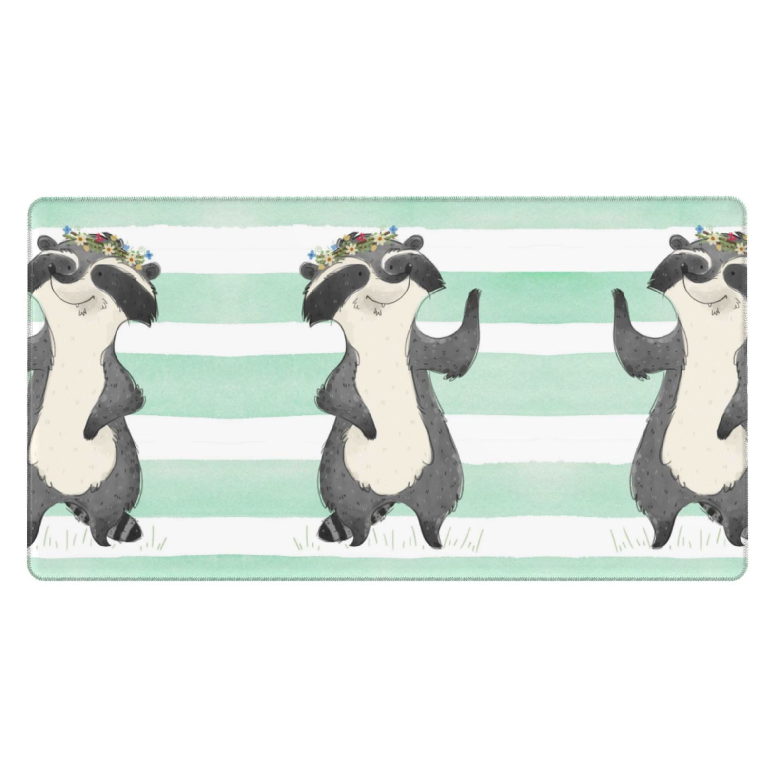 Qekee Cute Raccoon Print Desk Pad Protector,Mouse Pad,Office Desk Mat ...