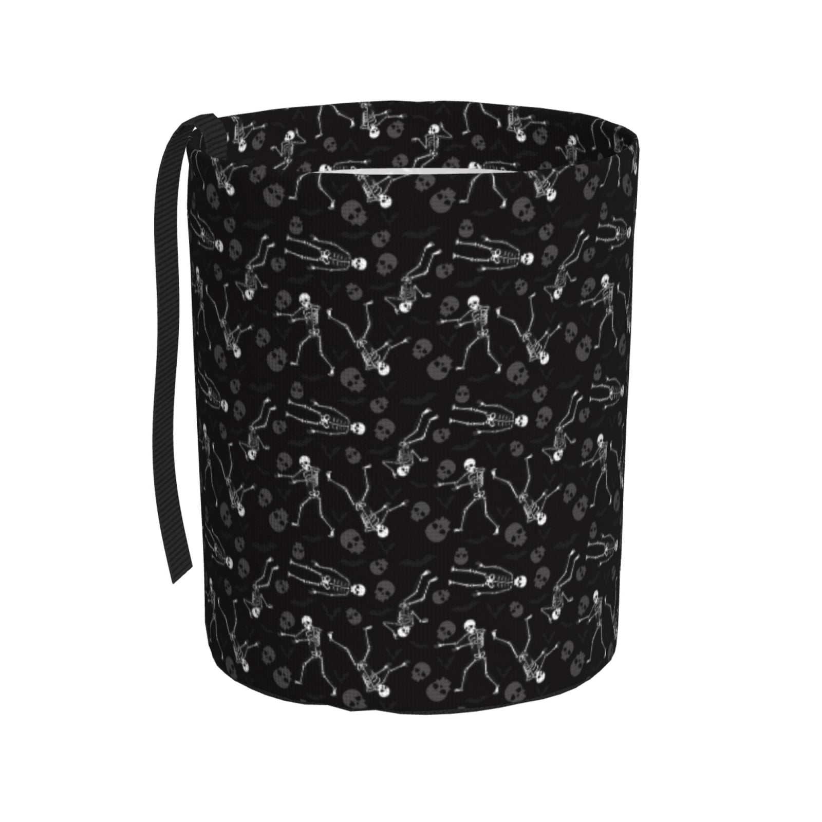 Qekee Cute Skull Print Automotive Waterproof Portable Collapsible Trash ...