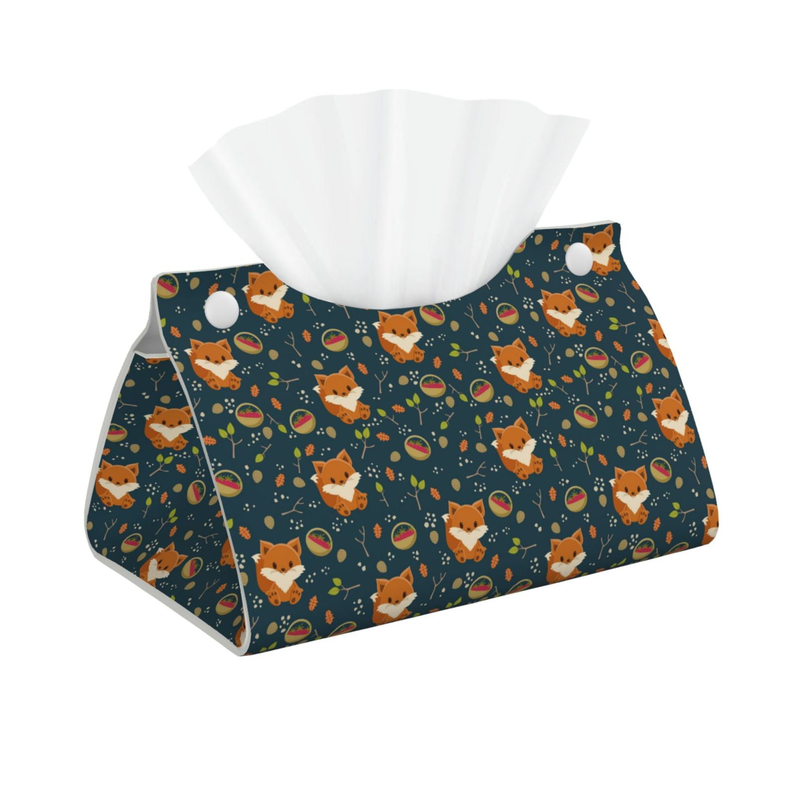 Qekee Cute plant fox Print Long Tissue Box Cover, Tissue Holder, PVC ...
