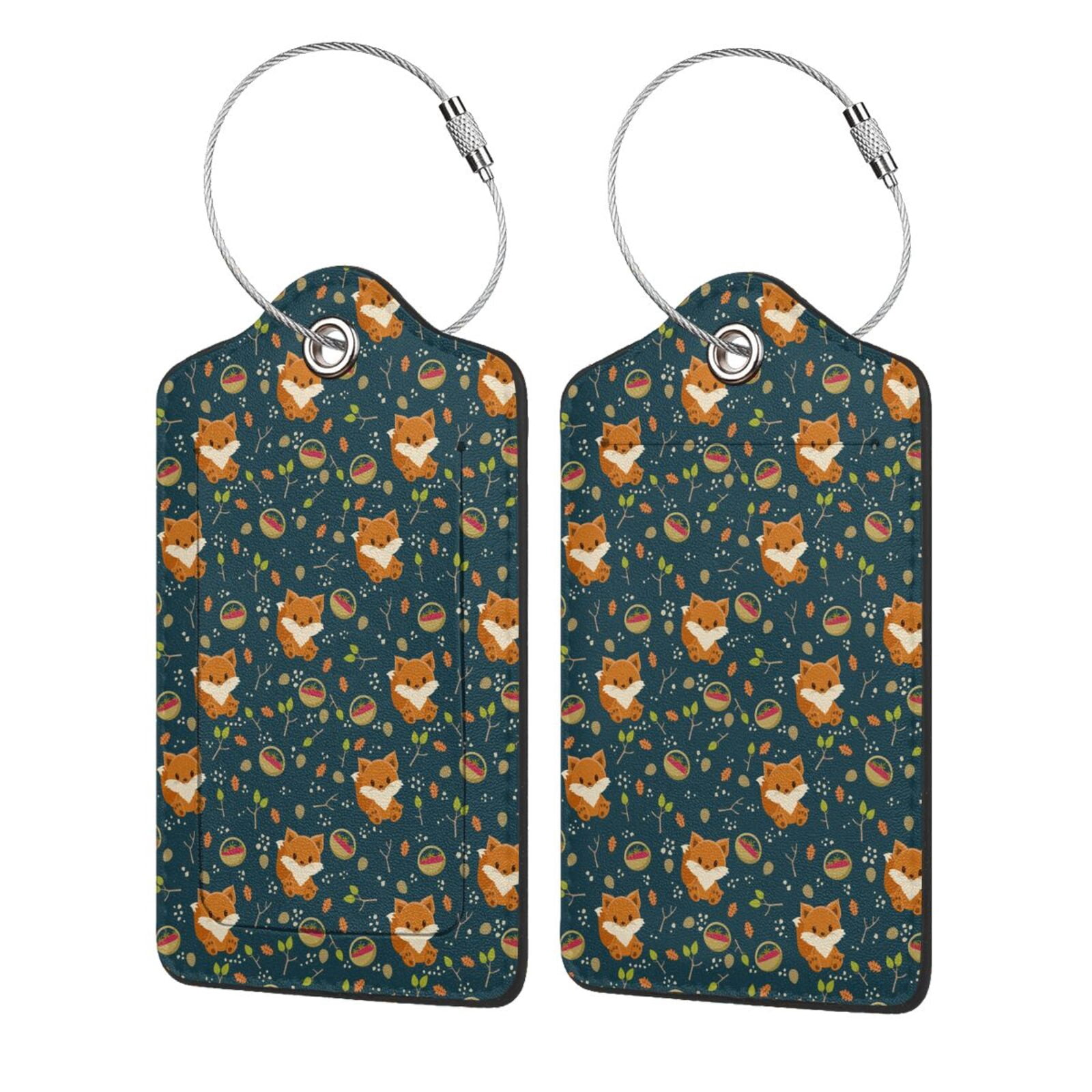 Qekee Cute plant fox Print Luggage Tag for Suitcase,Bag Tag with ...