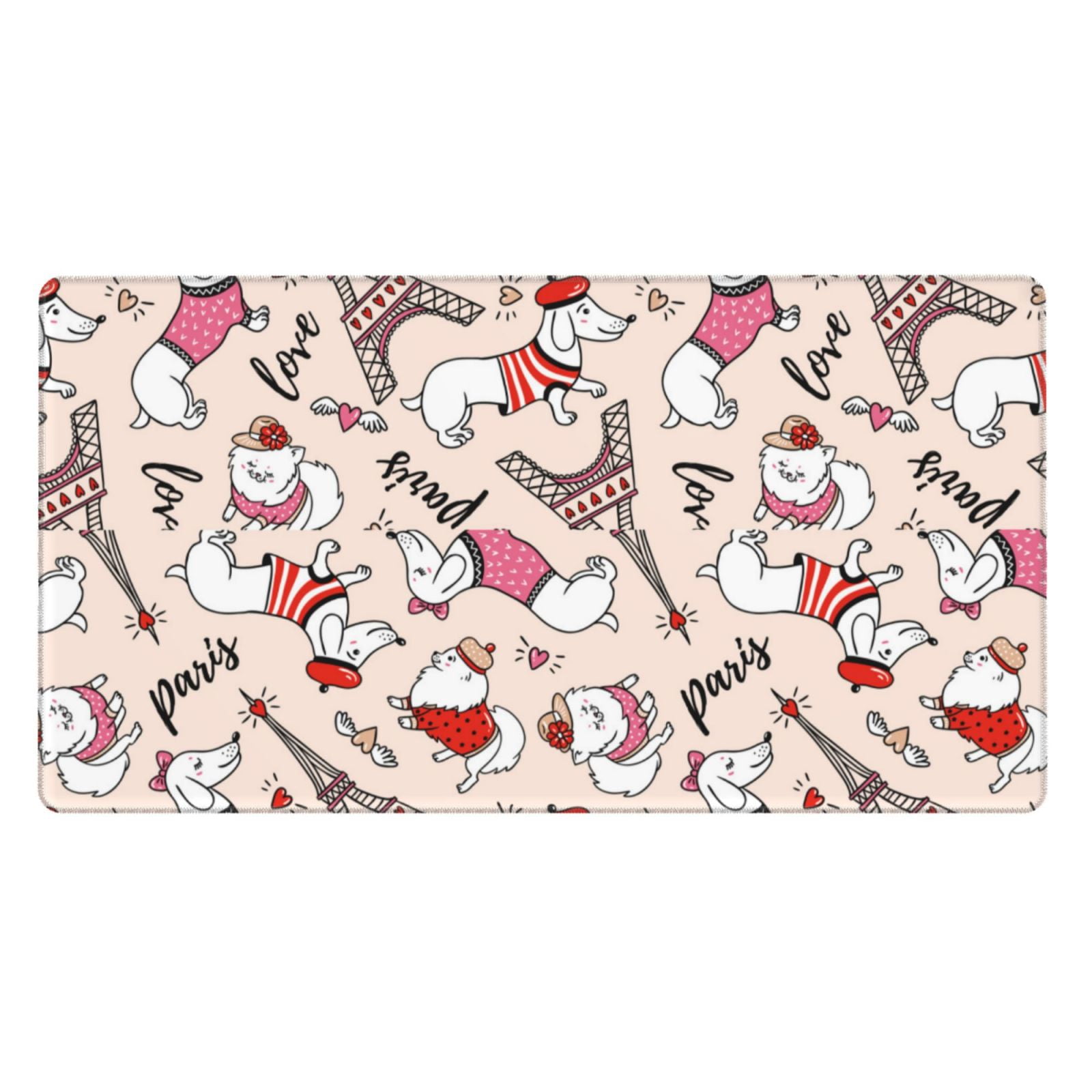 Qekee Dachshund And Eiffel Tower Print Desk Pad Protector,Mouse Pad ...