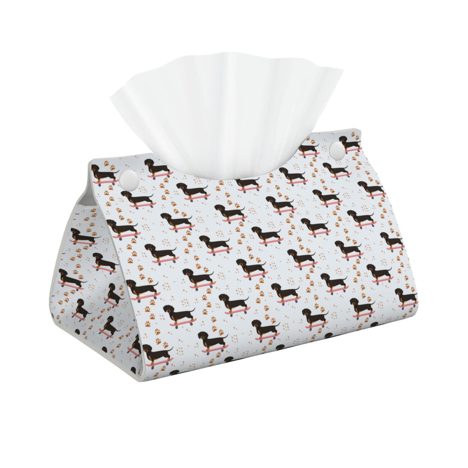 Qekee Dachshund Dog Long Tissue Box Cover, Tissue Holder, PVC Leather ...