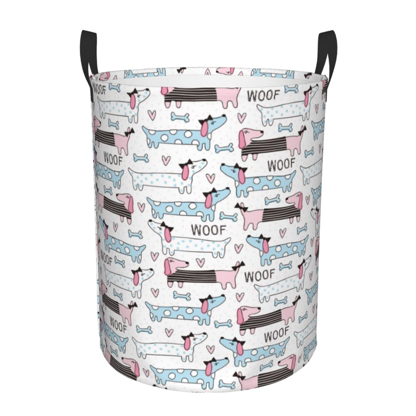 Qekee Dachshund Dog Puppy print Laundry Hamper Basket, Hamper Basket ...