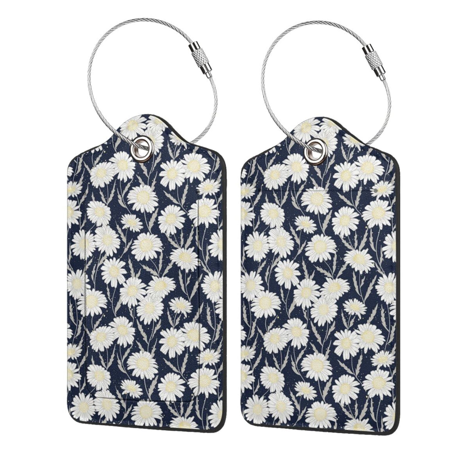 Qekee Daisies Flowers Print Luggage Tag for Suitcase,Bag Tag with ...