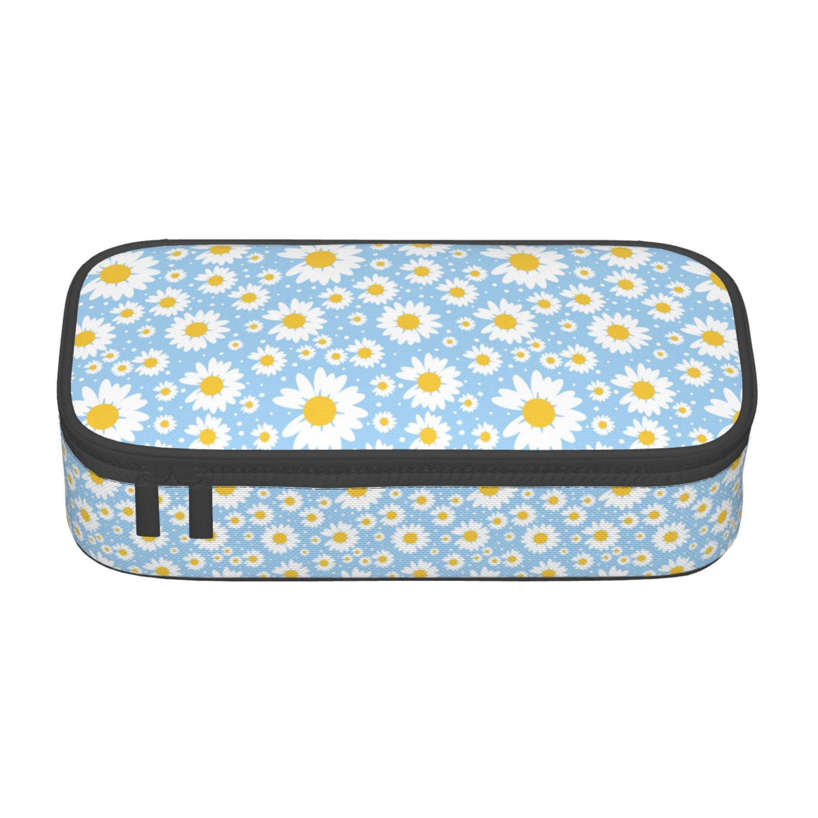 Qekee Daisies Flowers print Large Pencil Case, Aesthetic Pen Pouch with ...
