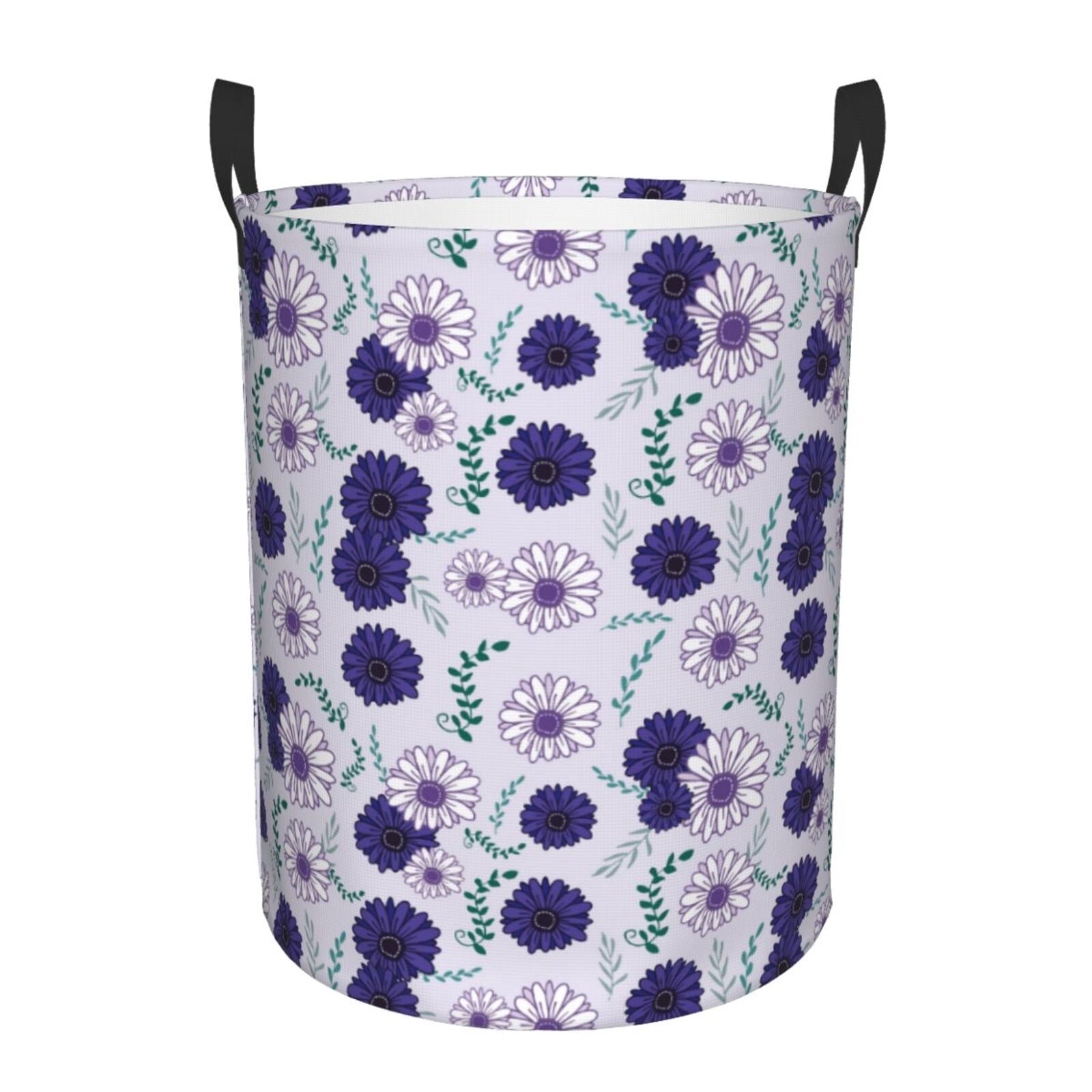 Qekee Daisies Flowers print Laundry Hamper Basket, Hamper Basket for ...