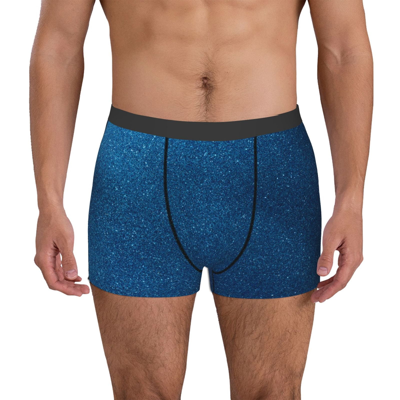 Qekee Deep Blue Glitter for Men's Underwear Boxer Briefs , Comfort ...