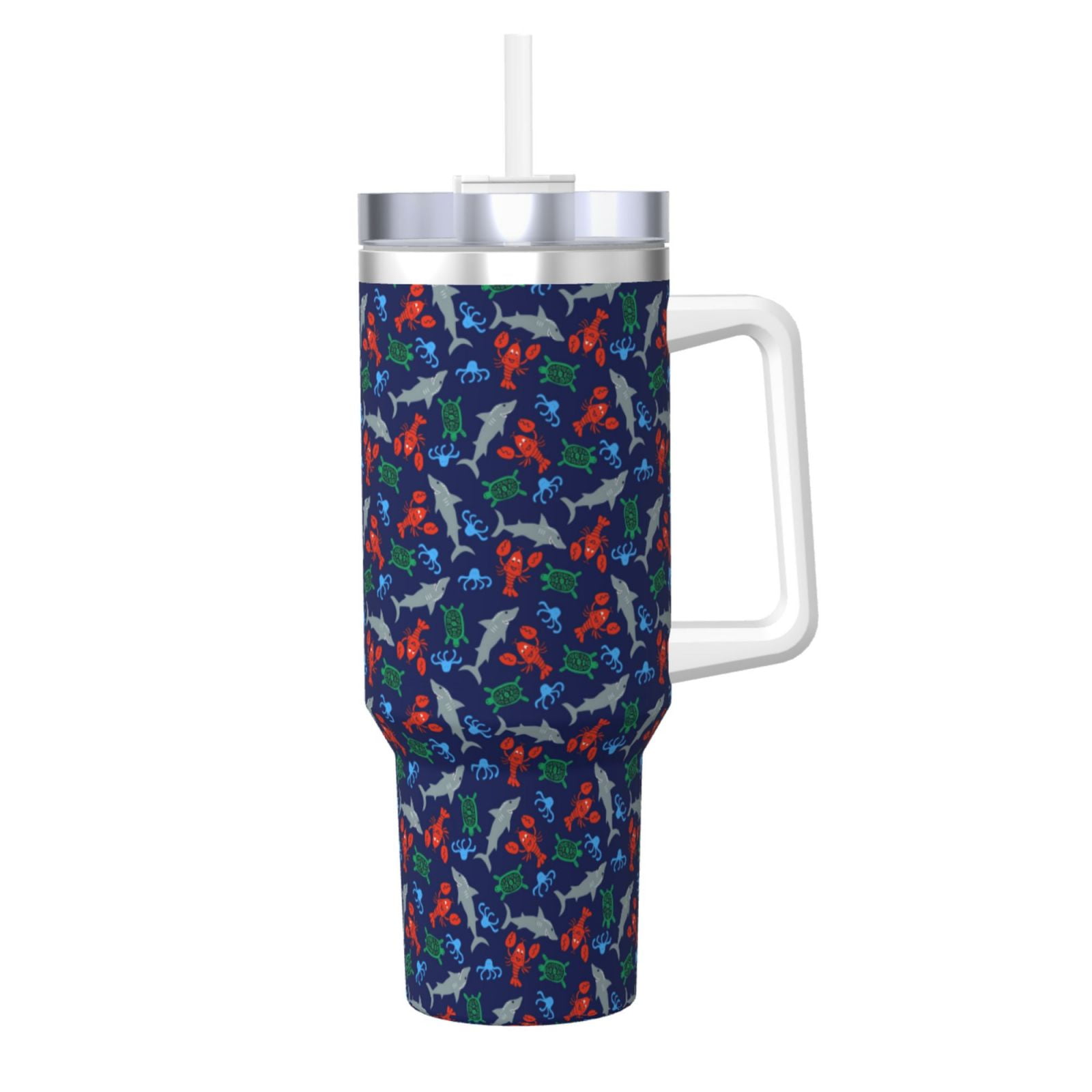 Qekee Deep Down In The Ocean Print 40 OZ Large Capacity Ice Bully Cup ...