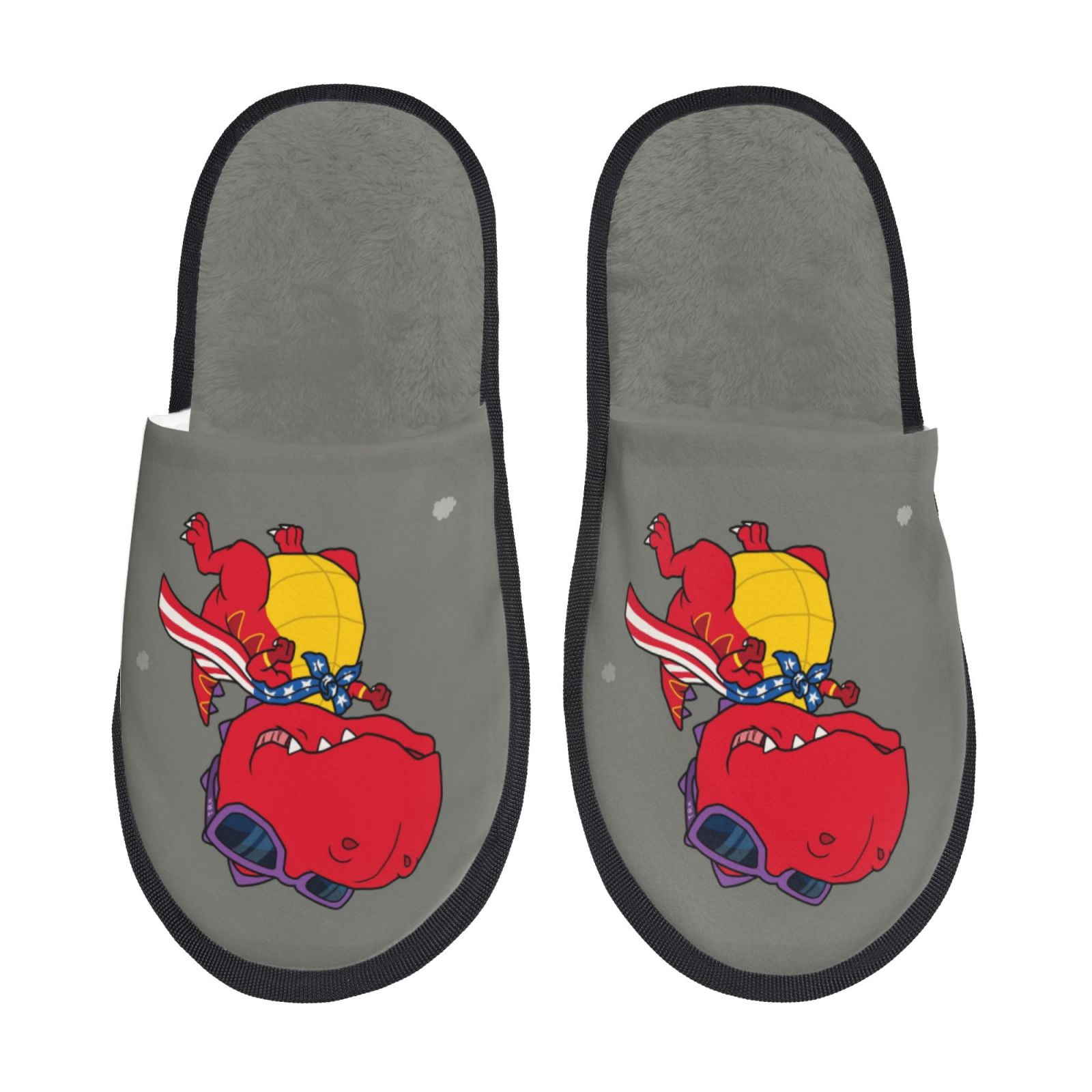 Qekee Dinosaur Super Hero Cartoon print Slippers for Women and Men ...