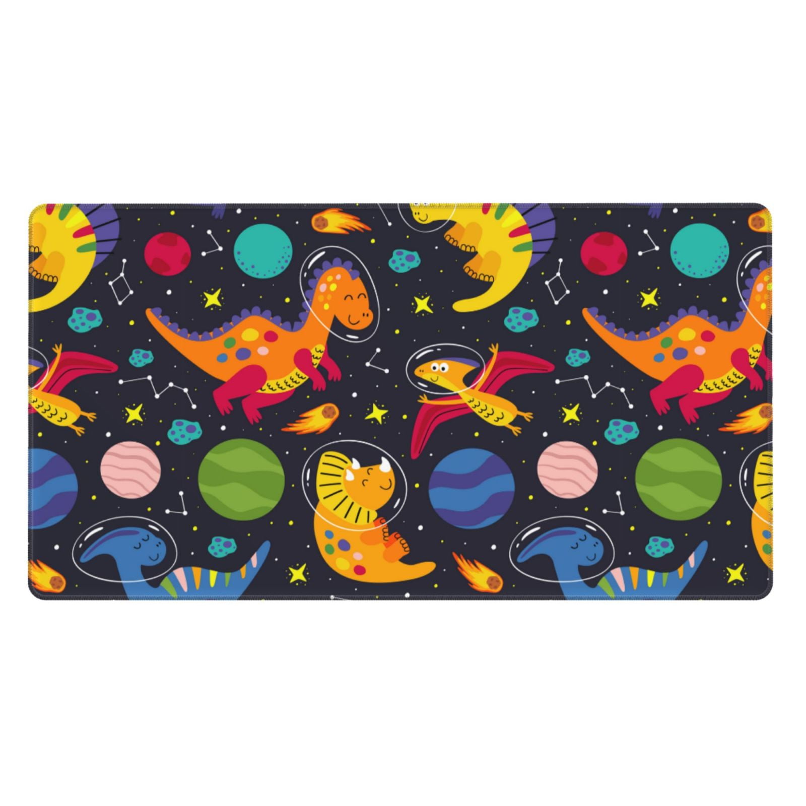 Qekee Dinosaurs in Space Print Desk Pad Protector,Mouse Pad,Office Desk ...