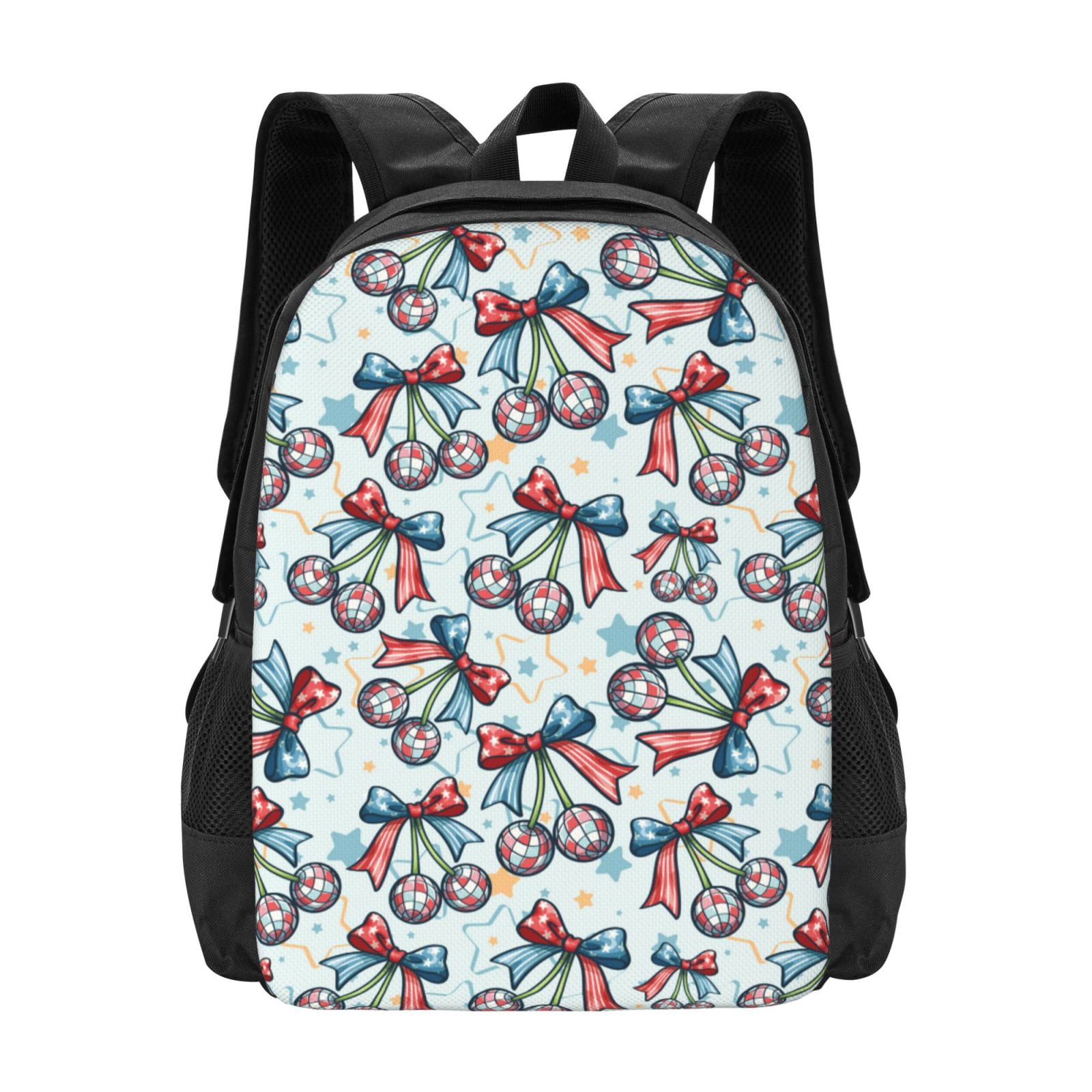 Qekee Disco Ball Cherry With Bow for Travel Laptop Backpack for womem ...