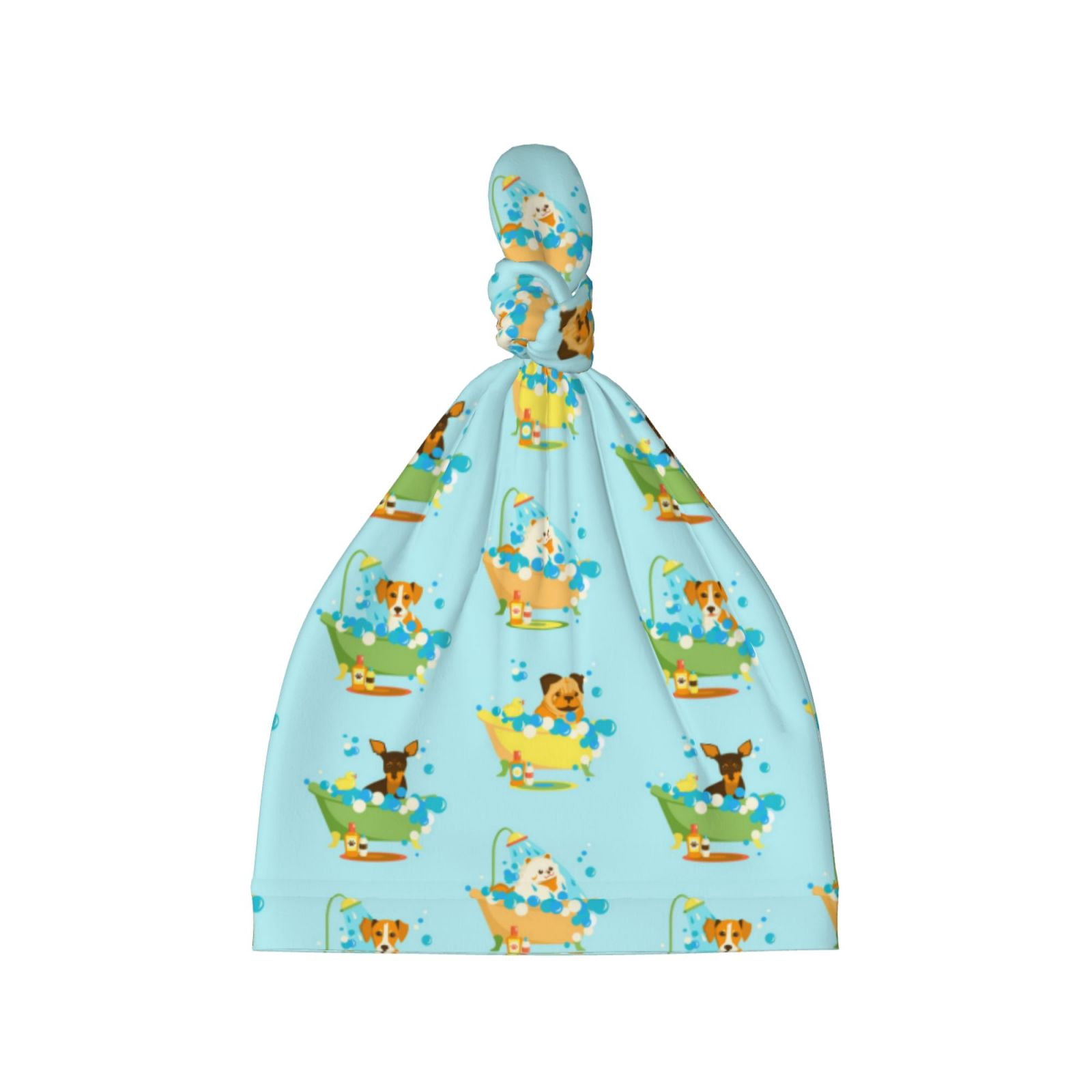 Qekee Doggy In Bubble Bath Print Newborn Baby Hospital Hat for Boy/Girl ...
