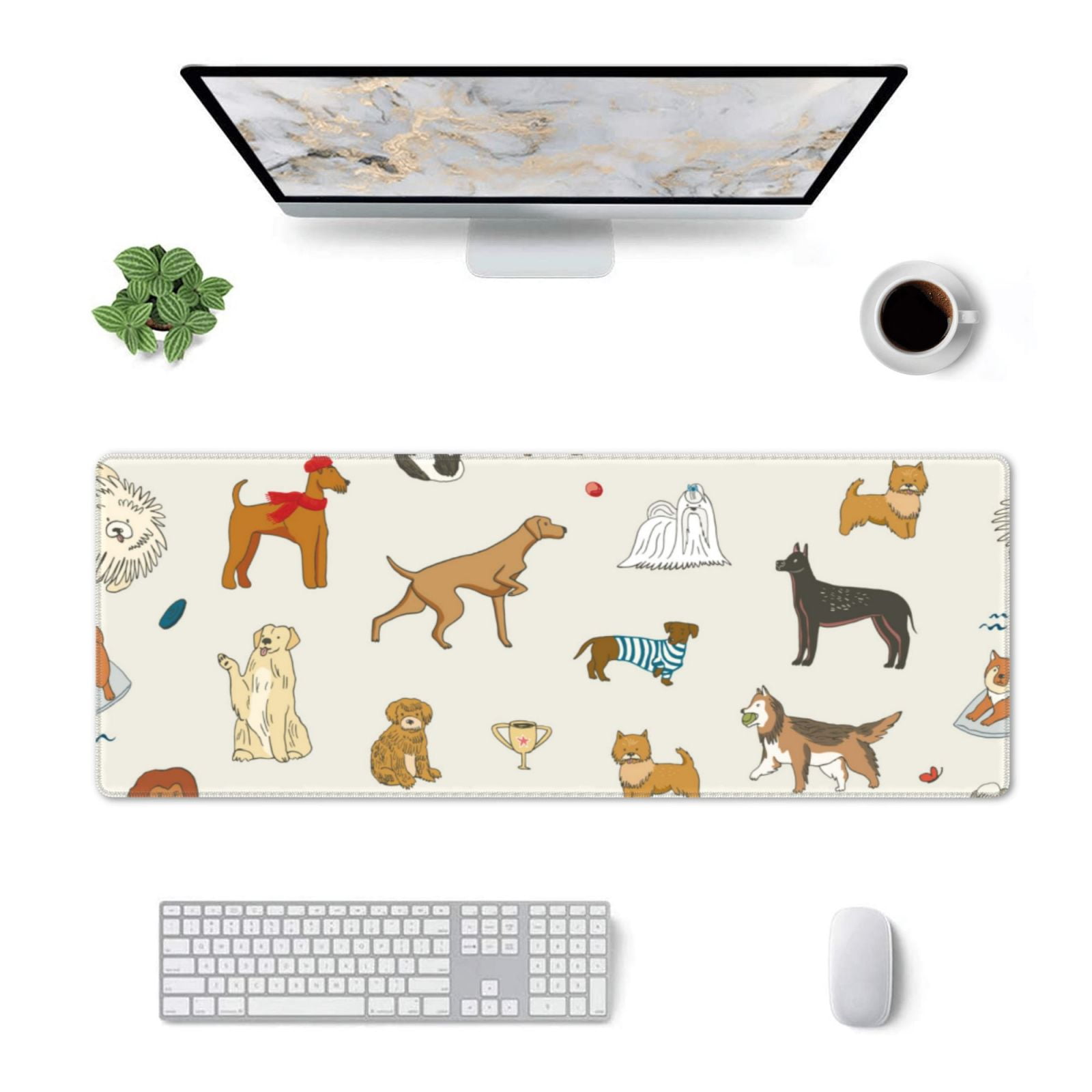 Qekee Dogs Funny Pets Print Mouse Pad,Desk Pad Protector,Office Desk ...
