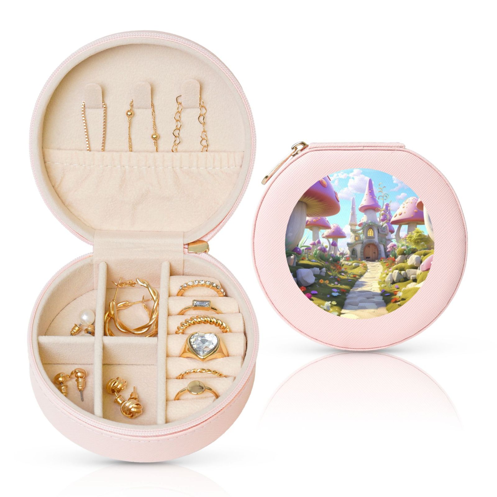 Qekee Dreamy Mushroom House for Travel Jewelry Box for Women And Girls ...