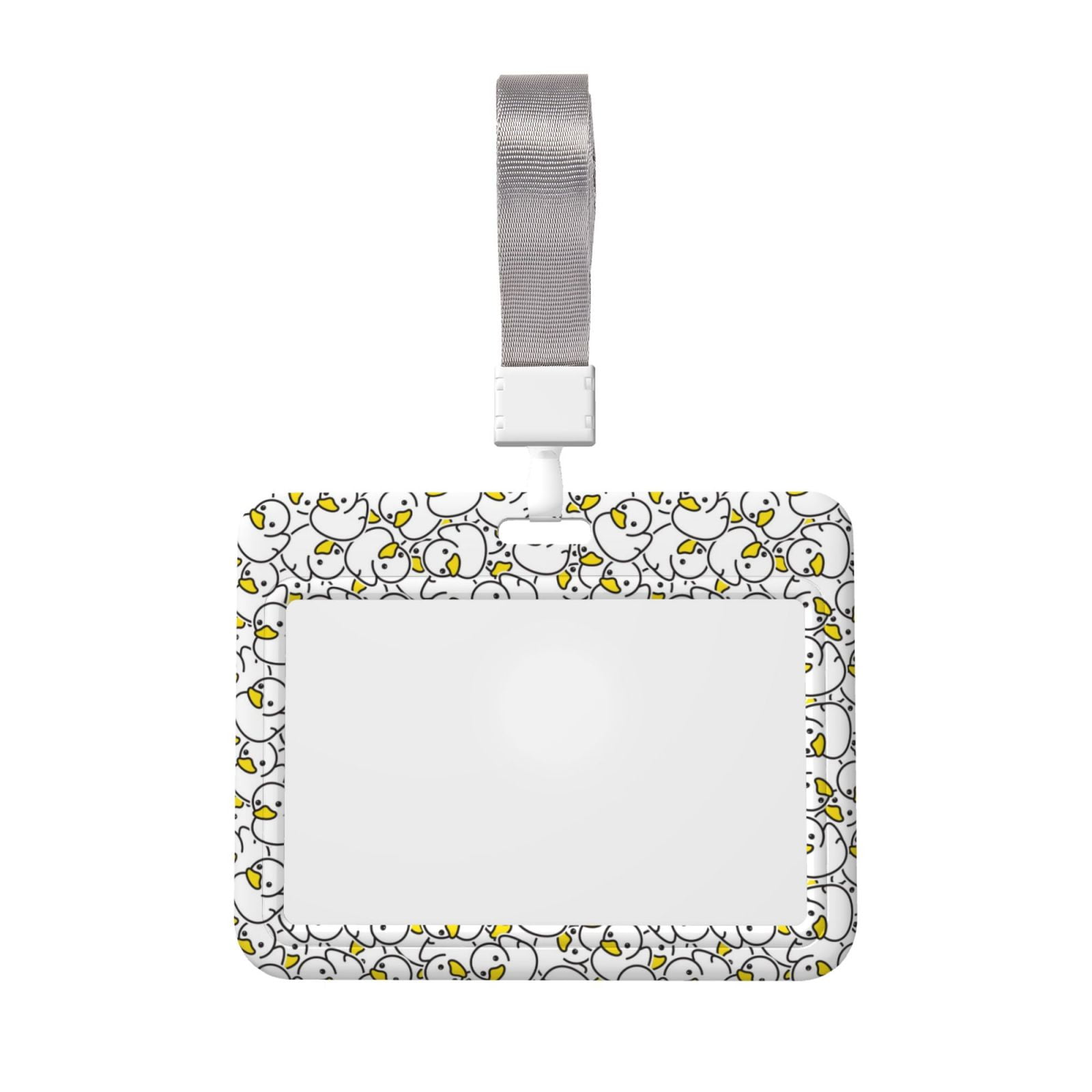 Qekee Ducky Print Card Badge Holder,Clear Name Tag ID Card Protector ...