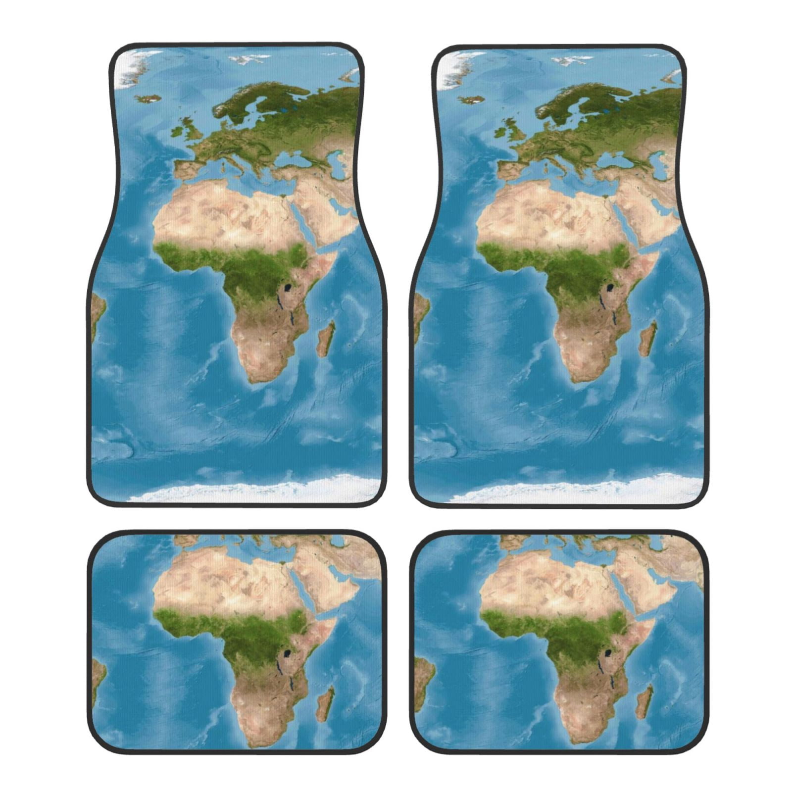 Qekee Earth View World Map Print Floor Mats for Cars, Auto Accessories ...