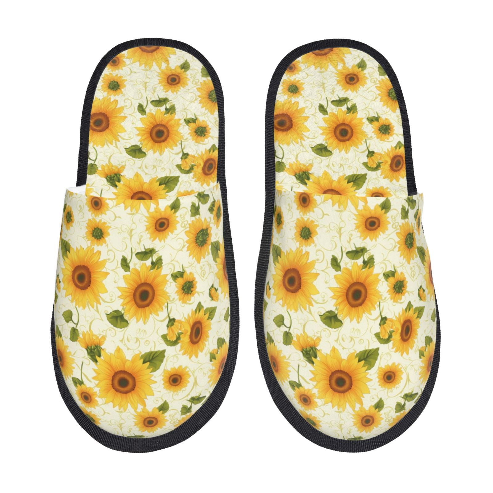 Qekee European-style Pattern Sunflower print Slippers for Women and Men ...