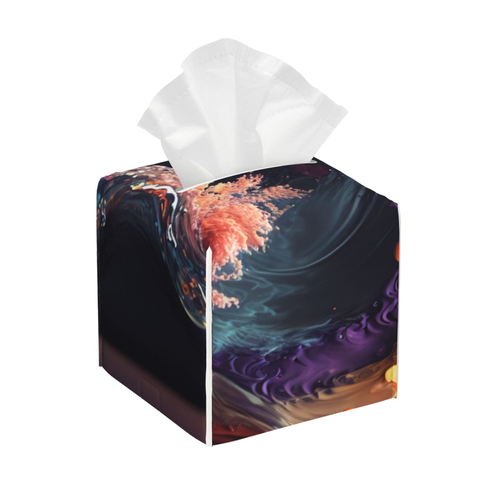 Qekee Explosive Fluid Splash Art for Tissue Box Cover Holder, Square ...
