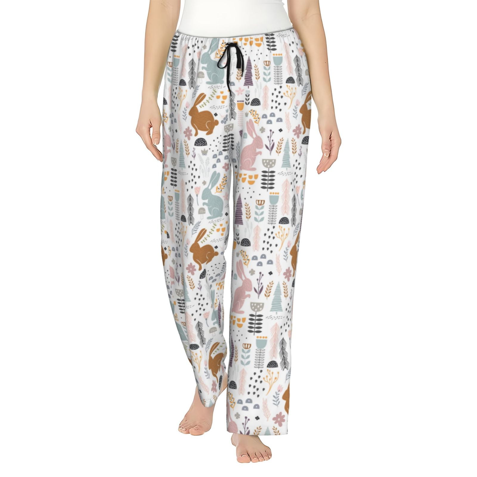 Qekee Fall Rabbit print Women Pajama Pants - Walmart.com