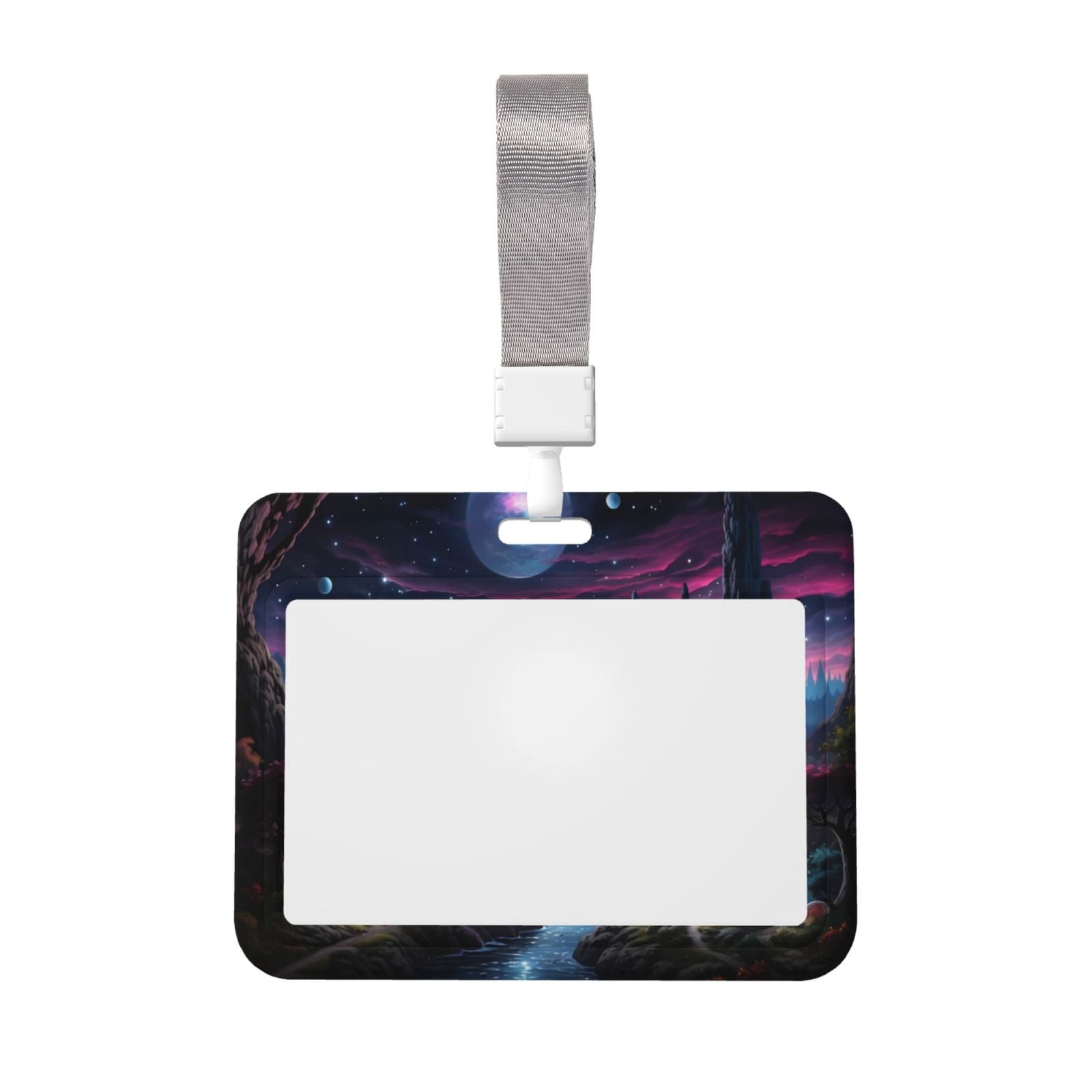 Qekee Fantasy Landscape Starry Night Print Card Badge Holder,Clear Name ...