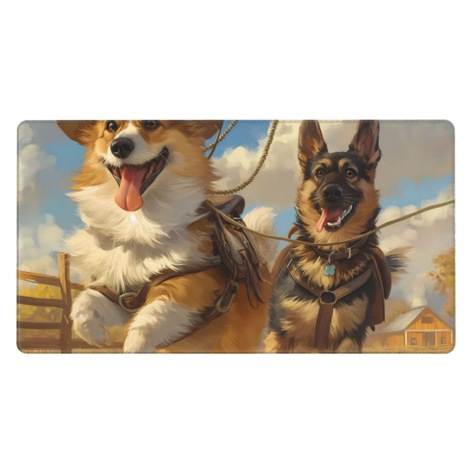 Qekee Farm Corgi German Shepherd Print Desk Pad Protector,Mouse Pad ...