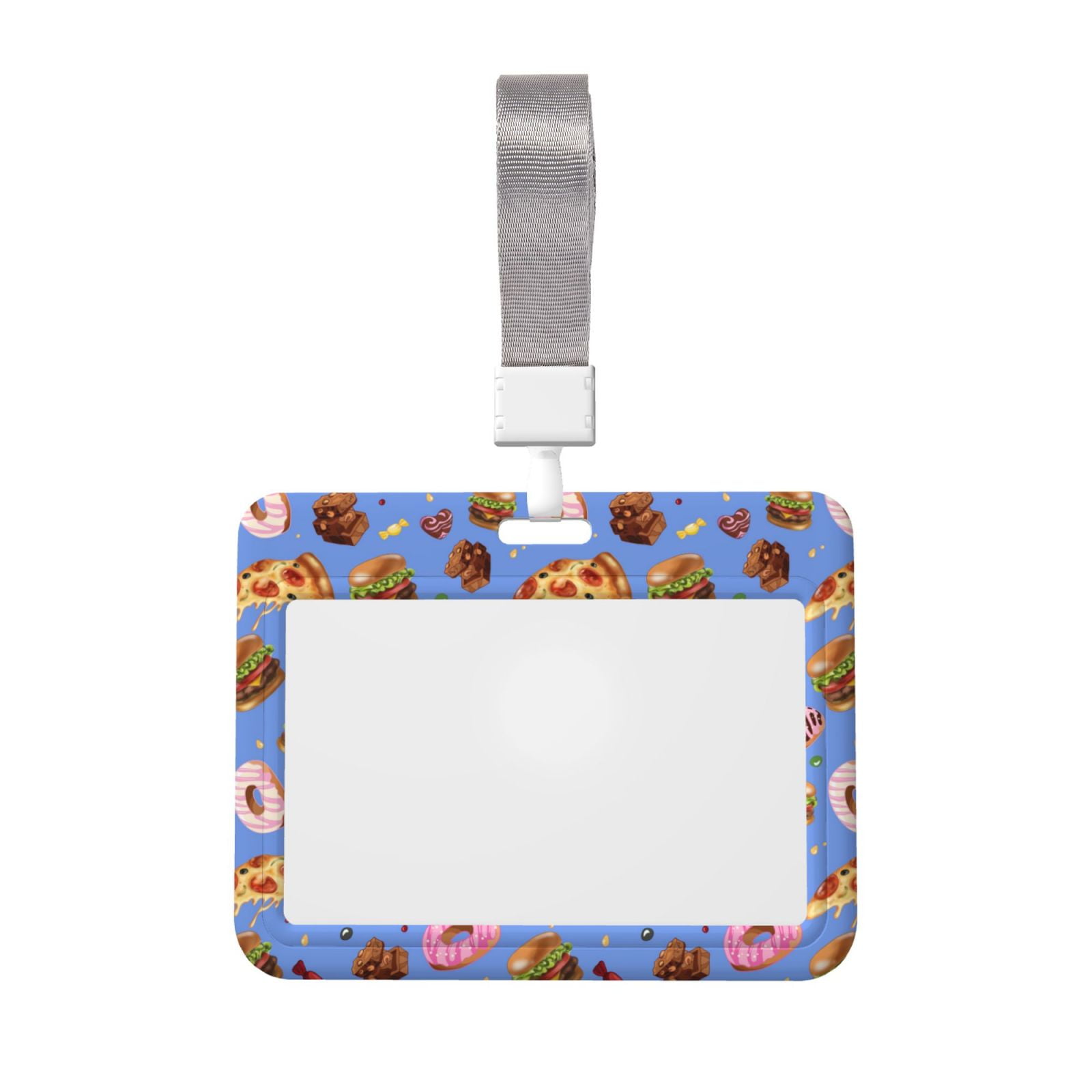 Qekee Fastfoods Print Card Badge Holder,Clear Name Tag ID Card ...