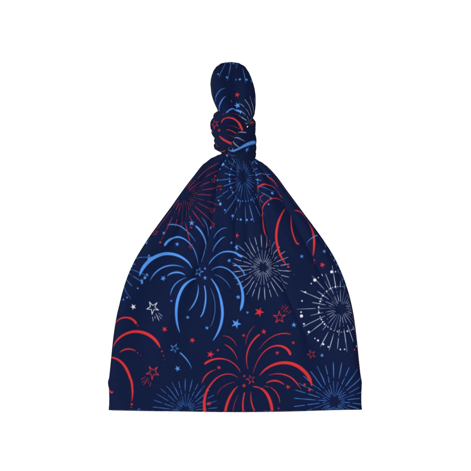 Qekee Firework Print Newborn Baby Hospital Hat for Boy/Girl,Knotted Cap ...