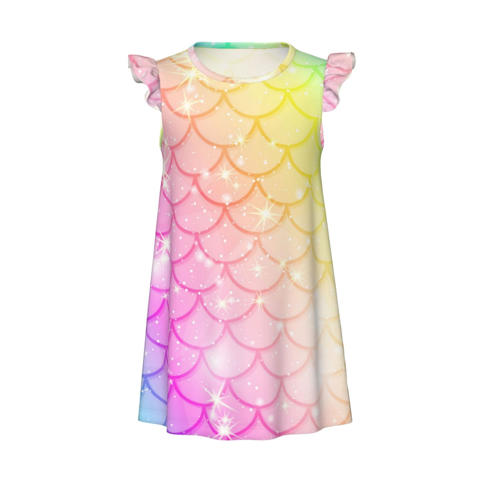 Qekee Fish Scale for Girls Nightgowns, Princess Pajama Dresses for ...