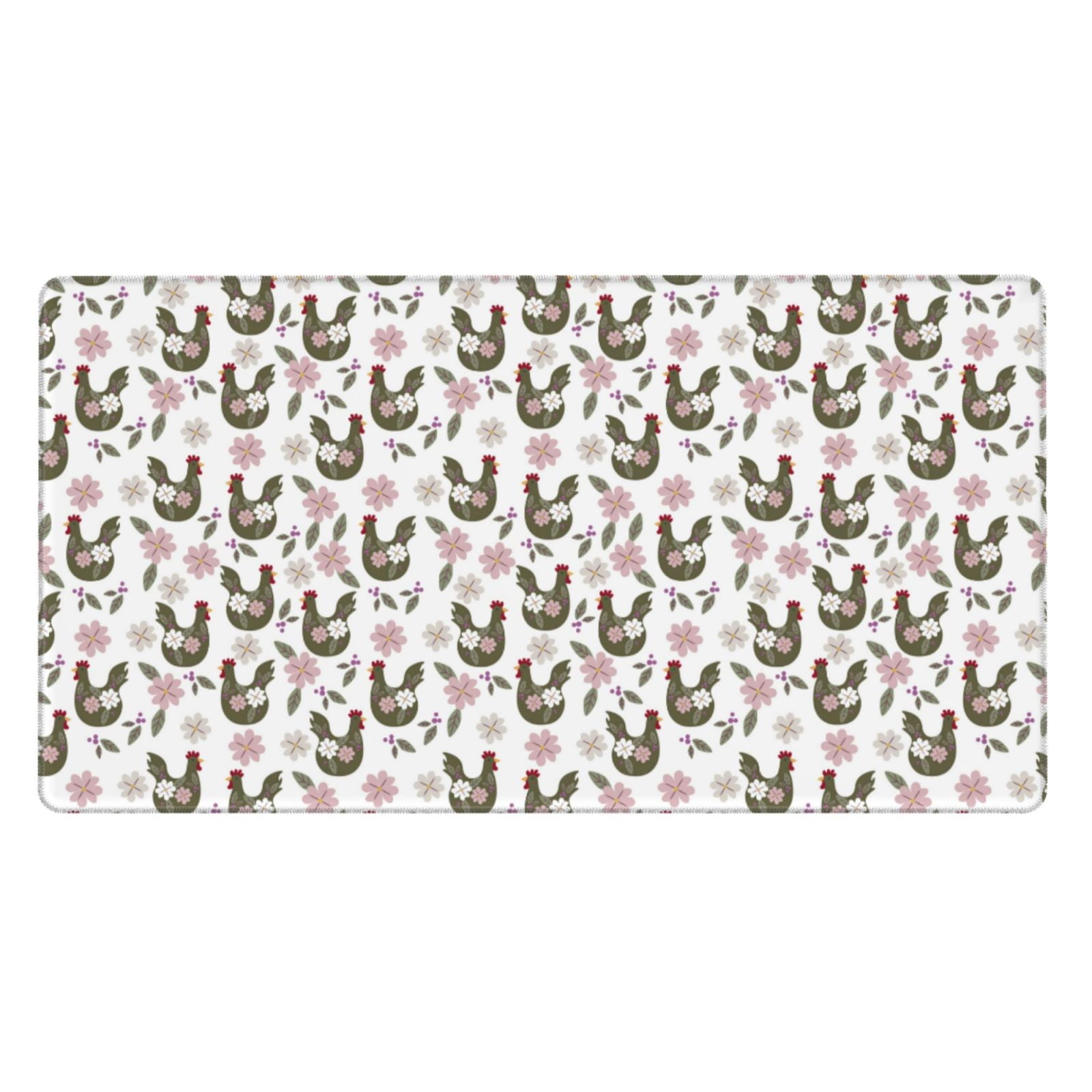 Qekee Flowe Rooster Print Desk Pad Protector,Mouse Pad,Office Desk Mat ...