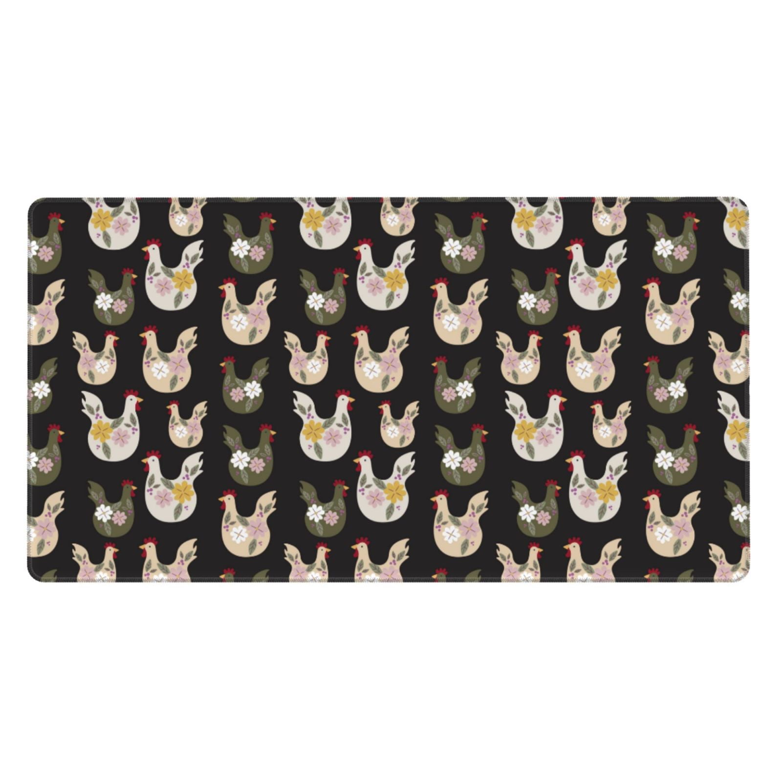 Qekee Flowe Rooster Print Desk Pad Protector,Mouse Pad,Office Desk Mat ...