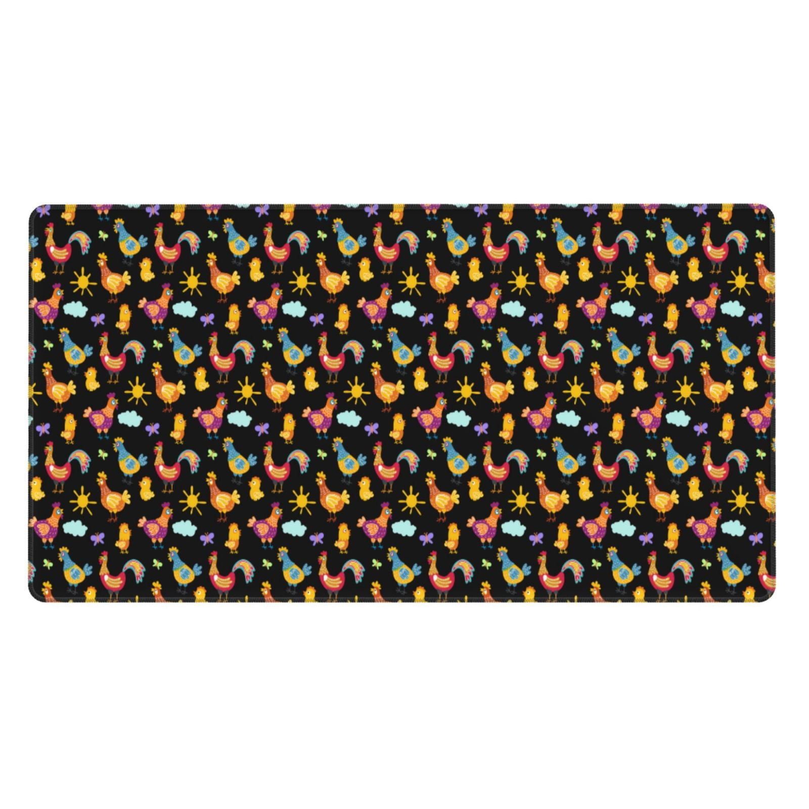 Qekee Flowe Rooster Print Desk Pad Protector,Mouse Pad,Office Desk Mat ...
