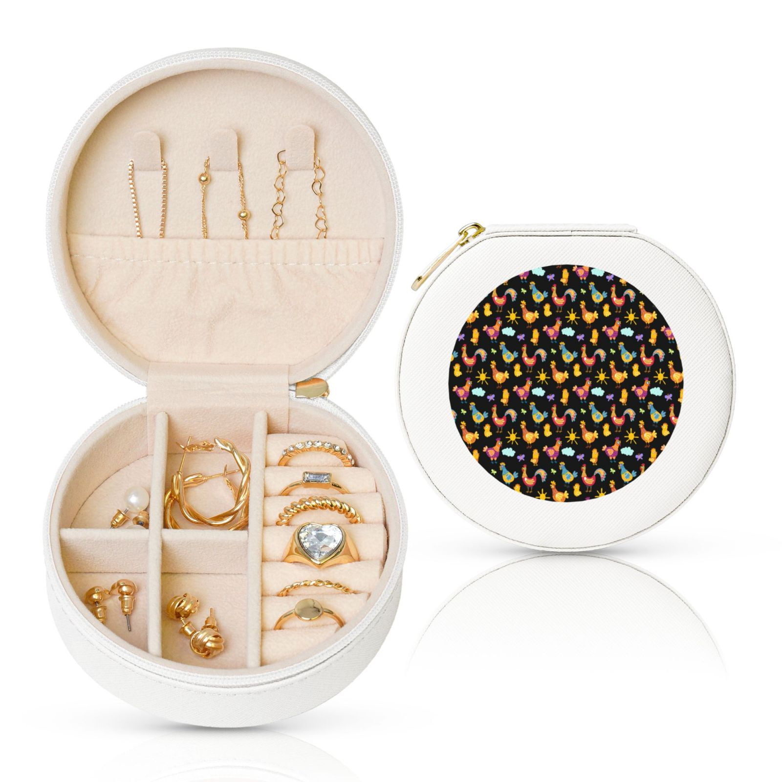 Qekee Flowe Rooster for Travel Jewelry Box for Women And Girls,Jewelry ...