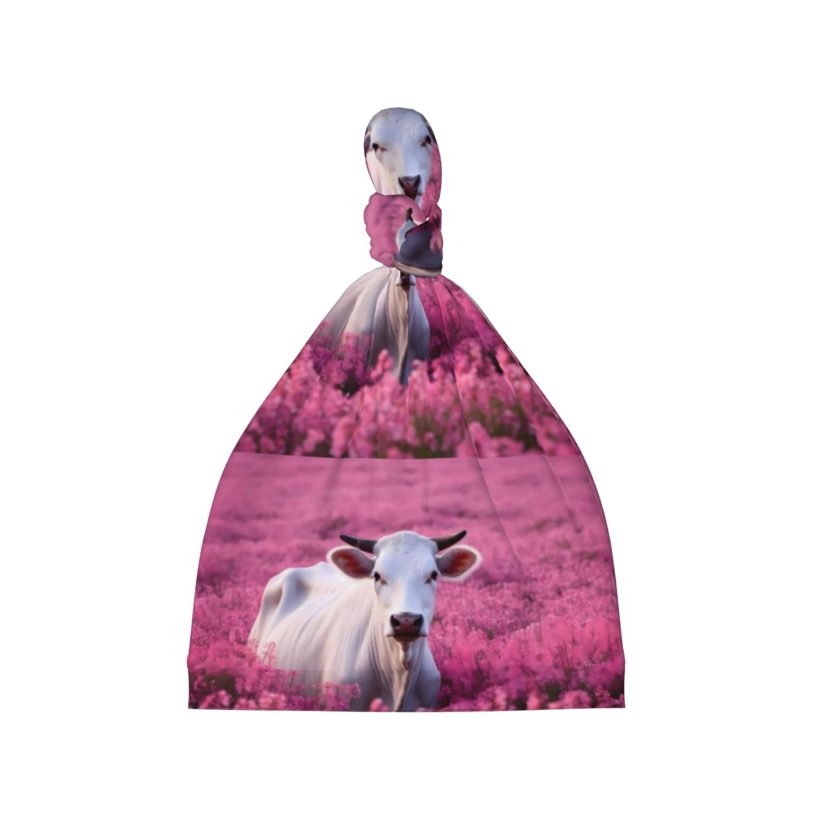 Qekee Flower Field Cow Print Newborn Baby Hospital Hat for Boy/Girl ...