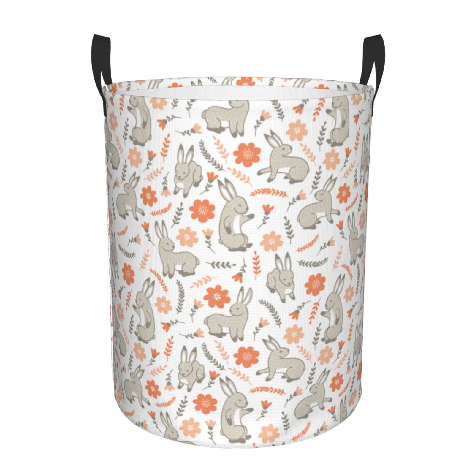 Qekee Flower Rabbit print Laundry Hamper Basket, Hamper Basket for ...