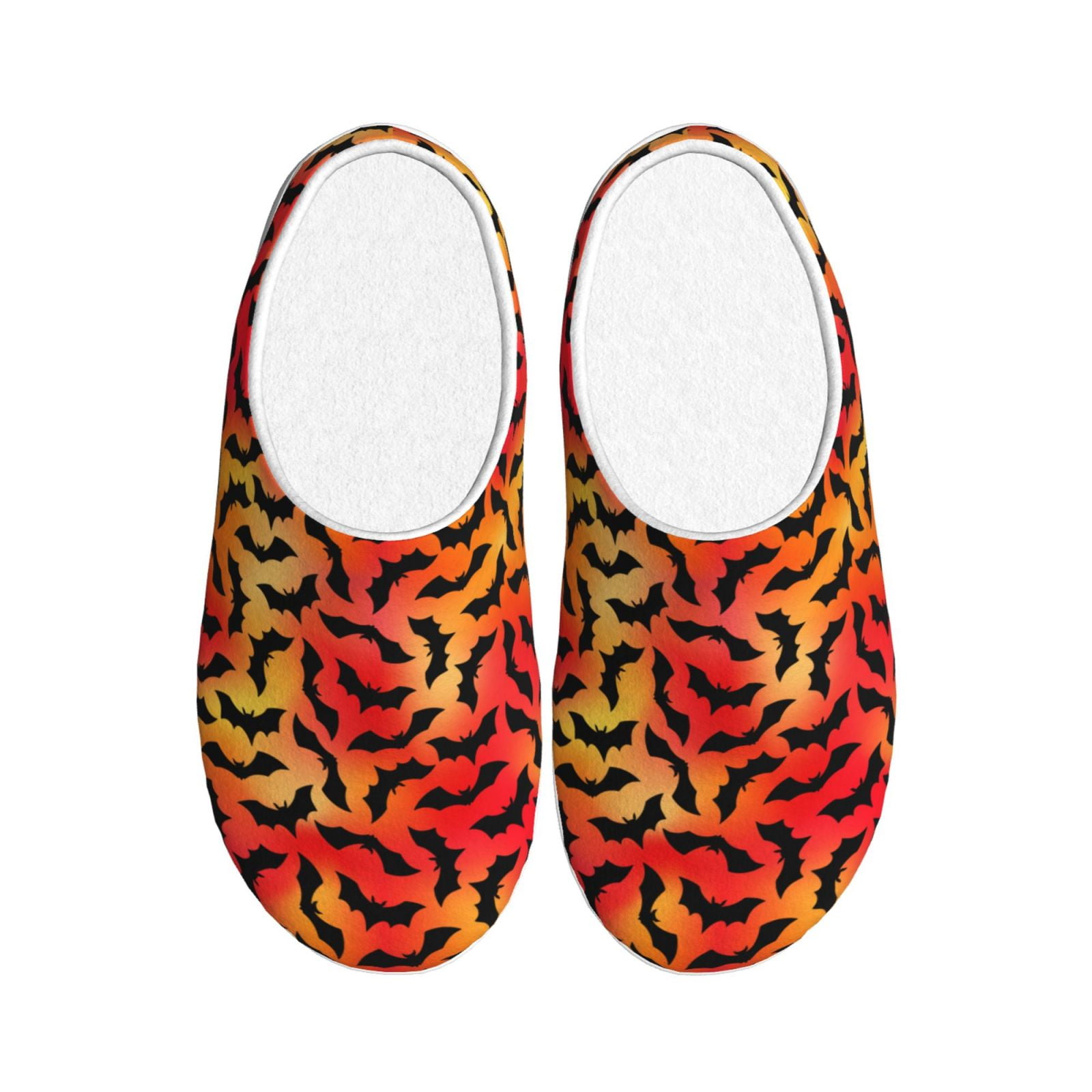 Qekee Flying Black Bat Print TPR Cotton Slippers for Adults,Indoor Non ...