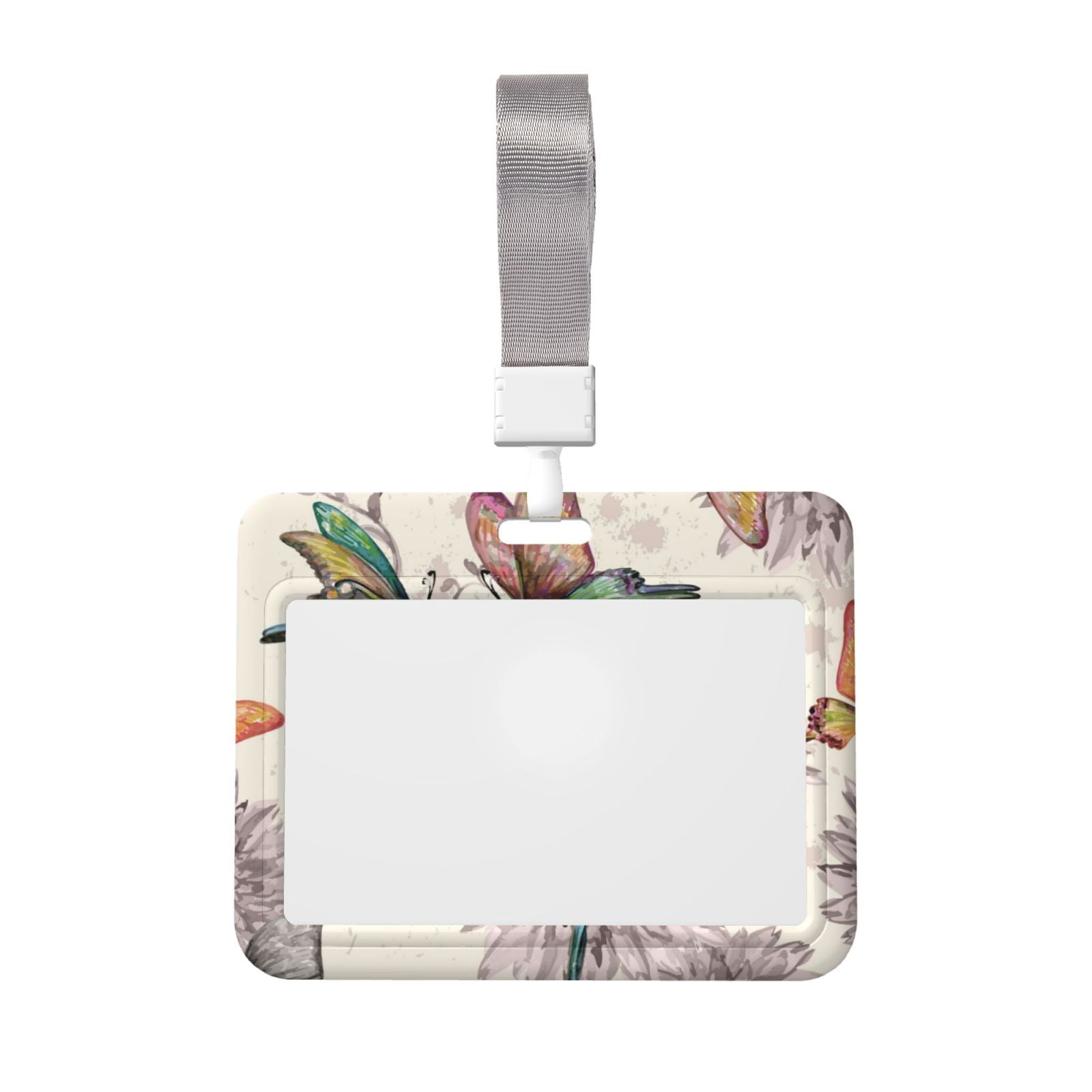 Qekee Flying Butterflies-1 Print Card Badge Holder,Clear Name Tag ID ...