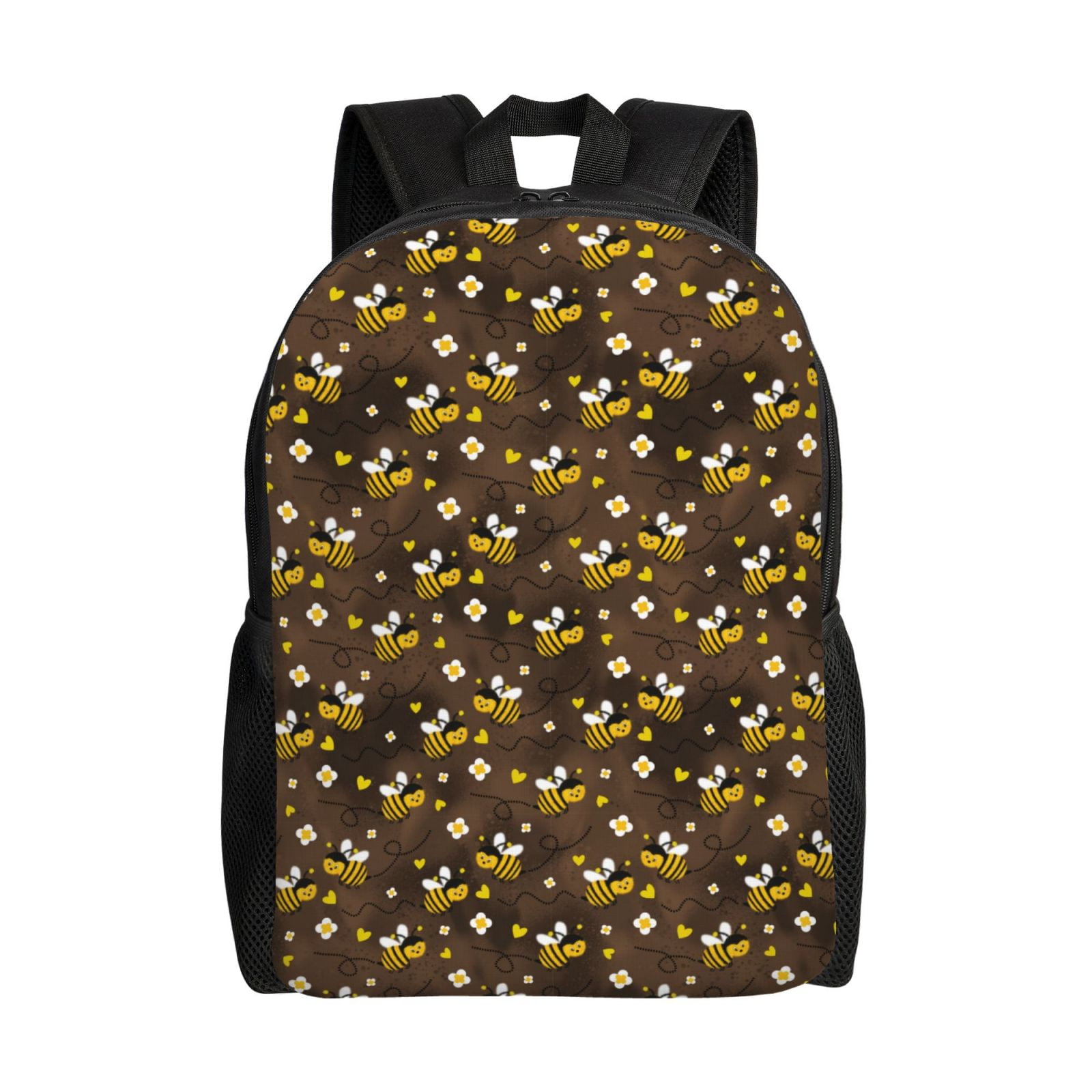 Qekee Flying Furry Honey Bees print Travel Backpack for women and men ...