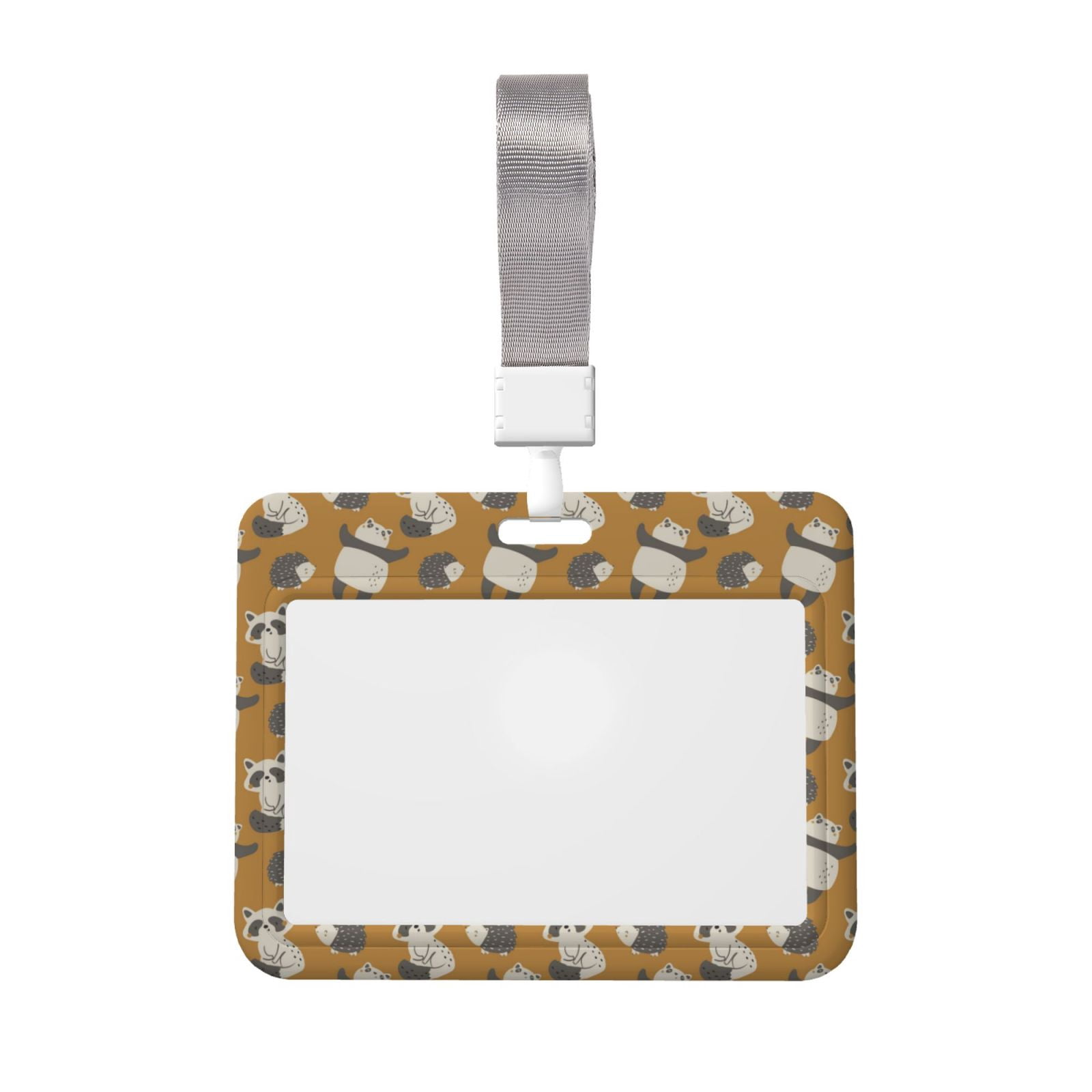 Qekee Forest Animal Print Card Badge Holder,Clear Name Tag ID Card ...