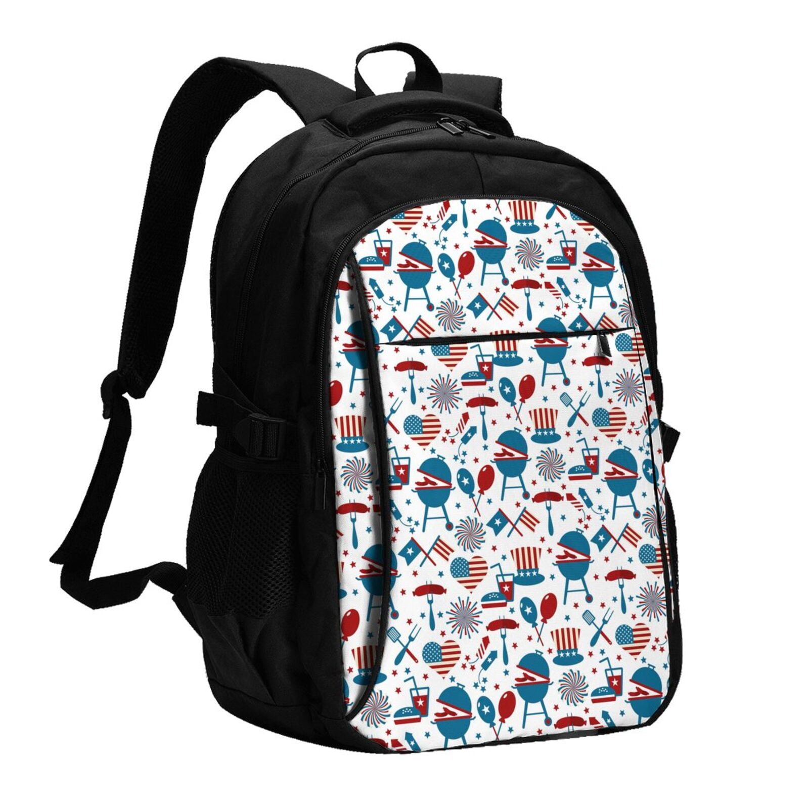 Qekee Fourth Of July Party Print Travel Laptop Backpack Waterproof ...