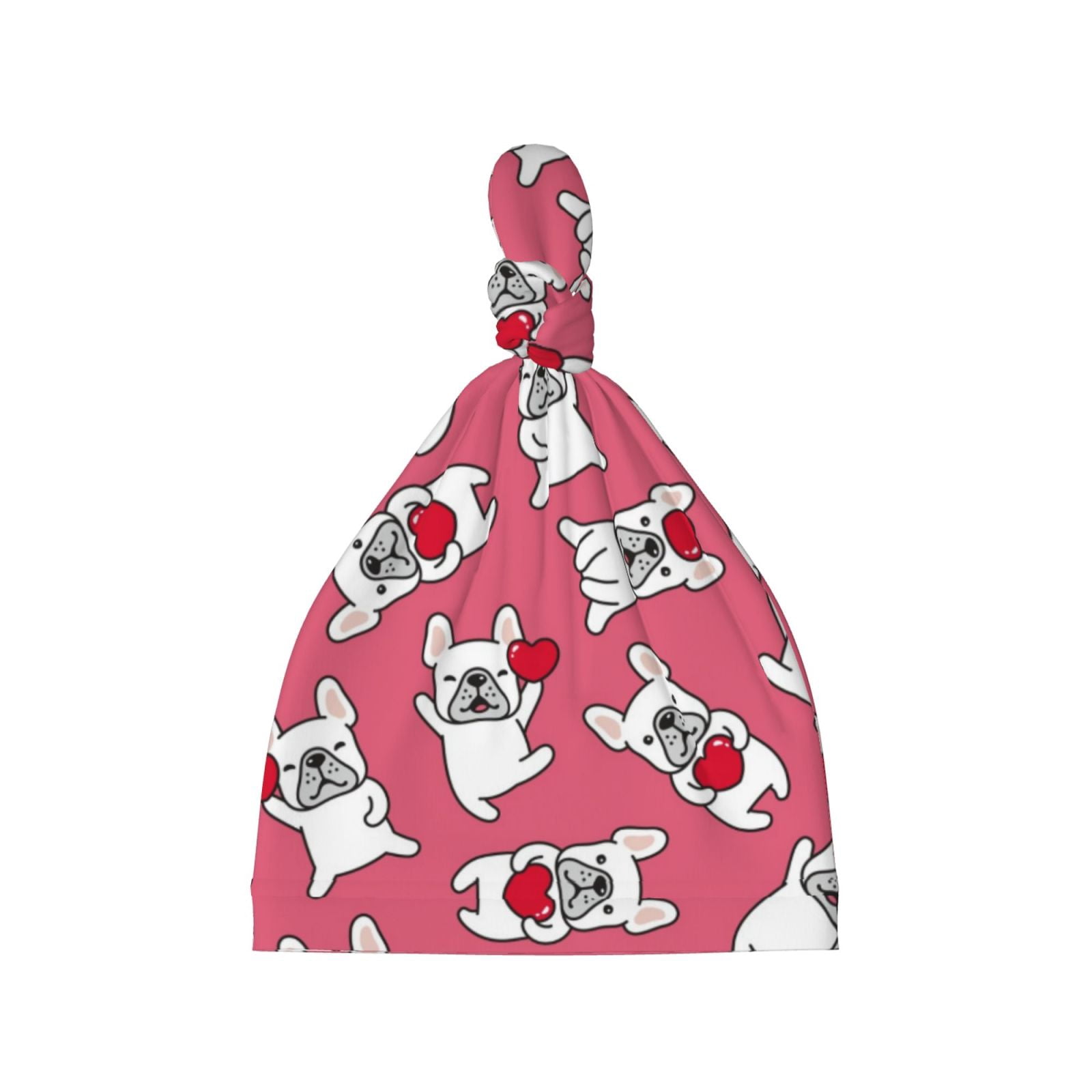Qekee French Bulldog And Heart Print Newborn Baby Hospital Hat for Boy ...